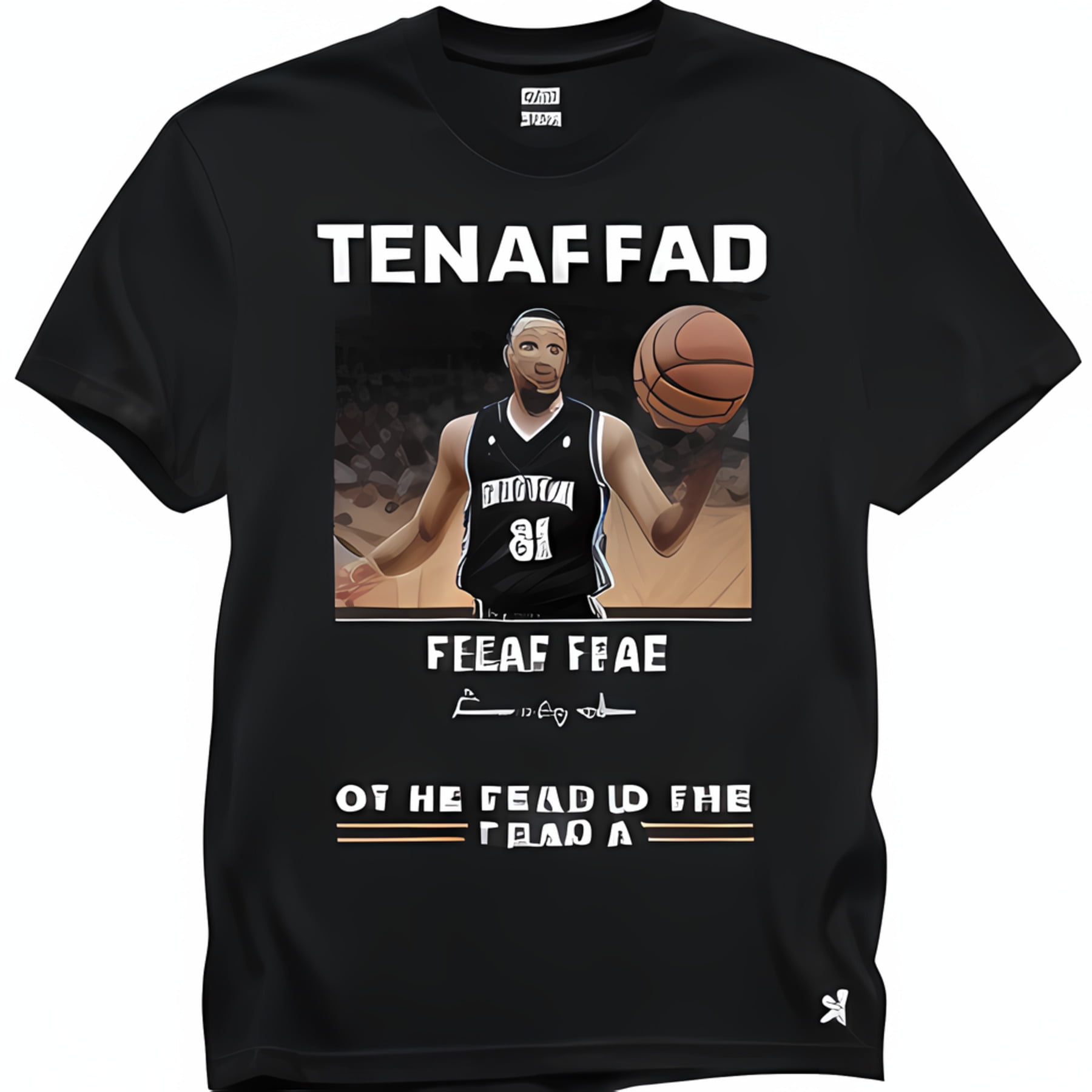 Black T-Shirt with 'Teenafad' Logo and STeeph Craftsland Basketball ...