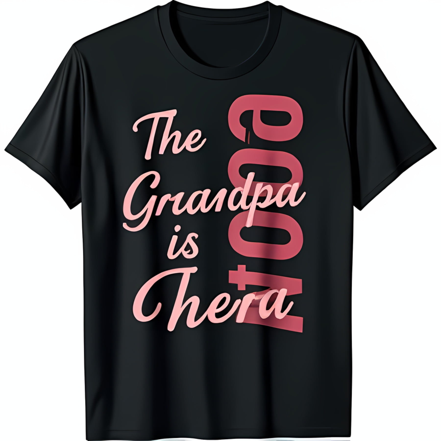 Black T-Shirt with The Grandpa is Cursive Design Cute - Walmart.com