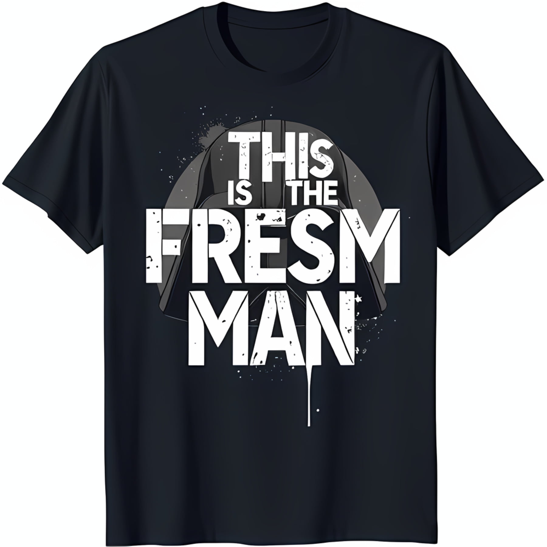 Black T-Shirt with & 'This is the Fresman Man' Dripping Font - Walmart.com