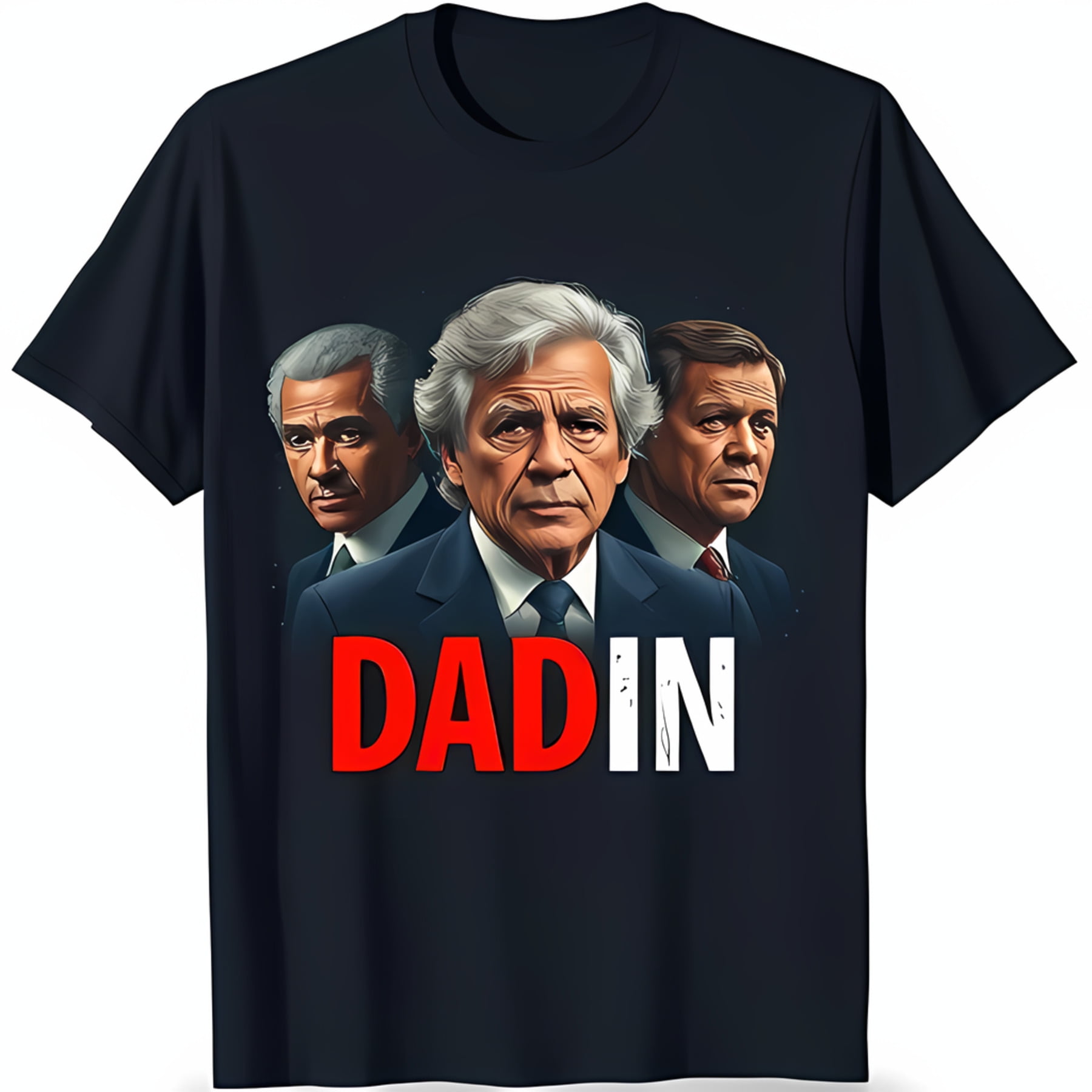 Black T-Shirt with Three Man Portrait in Suits Bold DADIN Design ...