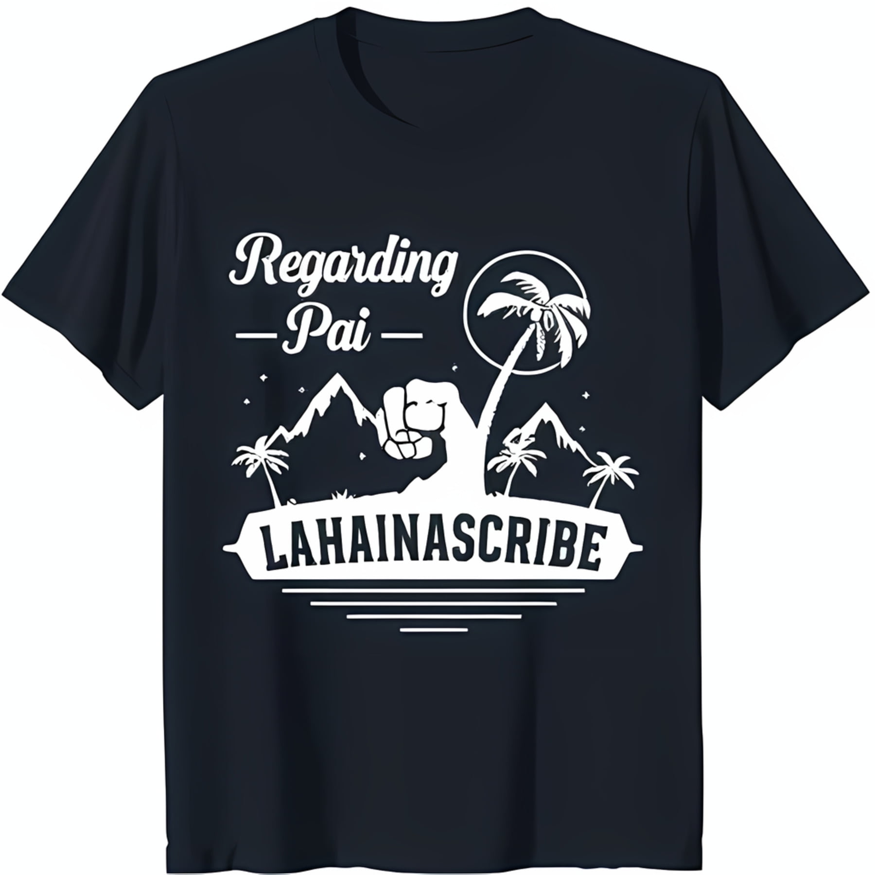 Black T-Shirt with Tree Graphic 'Regarding Pai' & Fist from Mountain ...