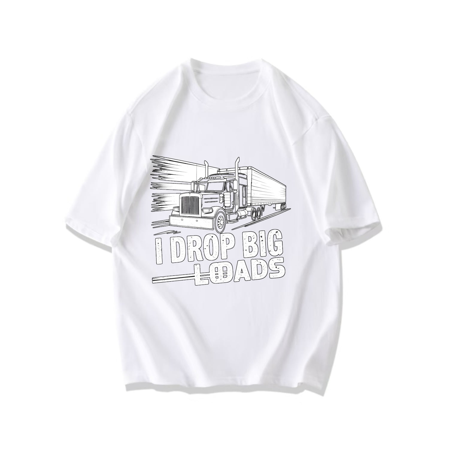 Black T-Shirt with Truck Graphic and I Drop Big Loads Text for Truck ...