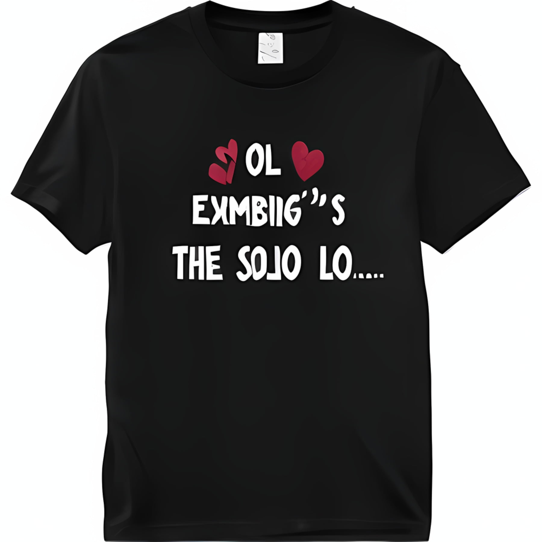 Black T-Shirt with 'True Love Emel' Text Sydney Sweeney Illustration ...