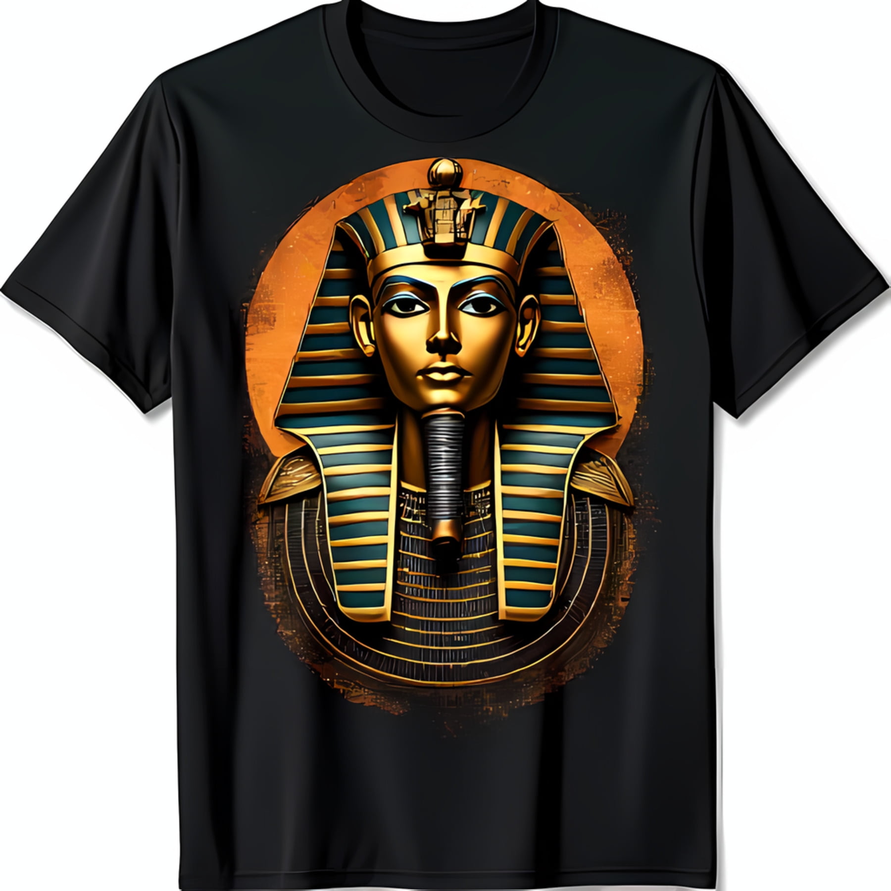 Black T-Shirt with Tutankhamun s Golden Mask Design Ancient Egypt Art ...