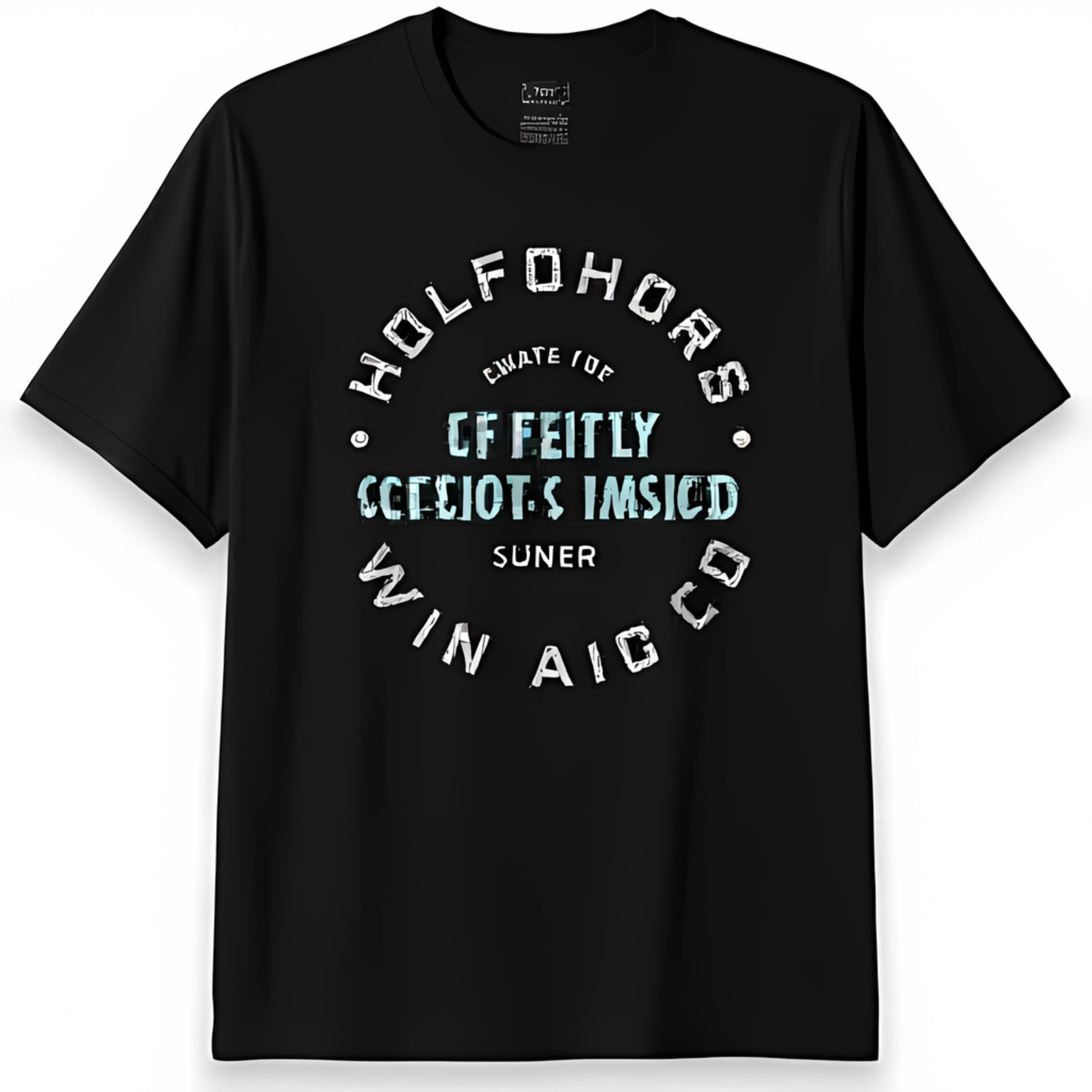 Black T-Shirt with Unique Circular Graphic Design - Walmart.com