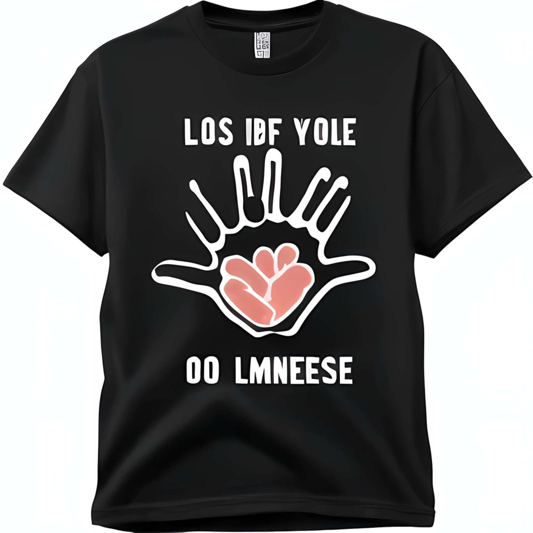 Black T-Shirt with Unique Design Hands Holding with Rock and Heart ...