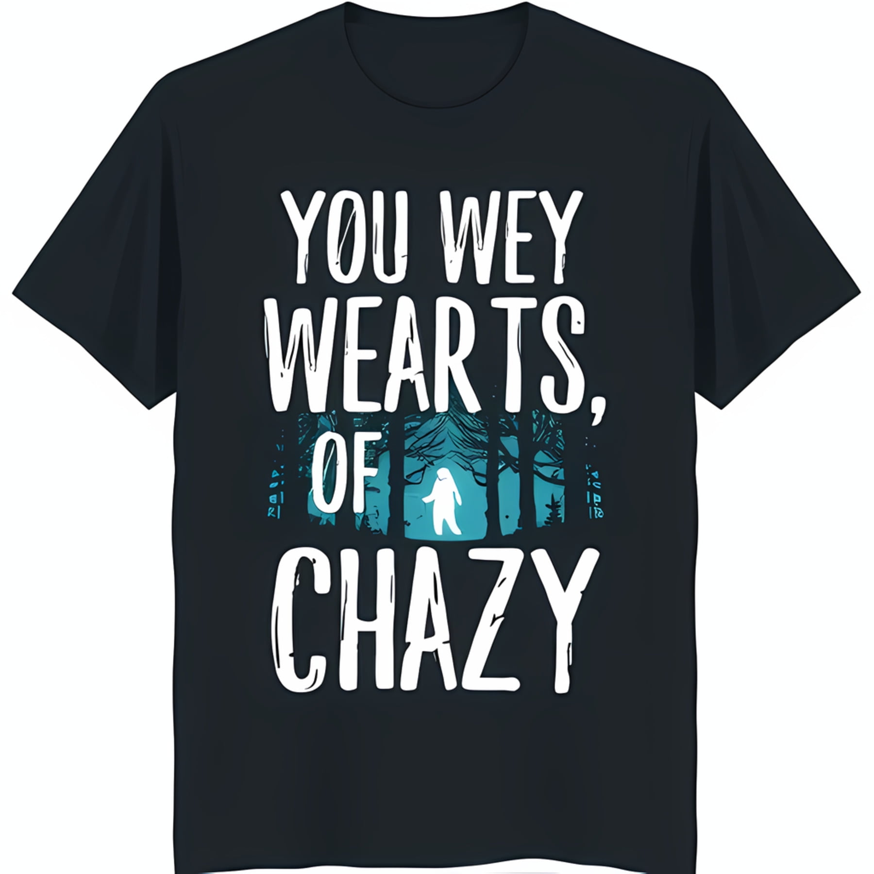 Black T-Shirt with Unique Forest Creature Graphic 'You Wey Wearts of ...