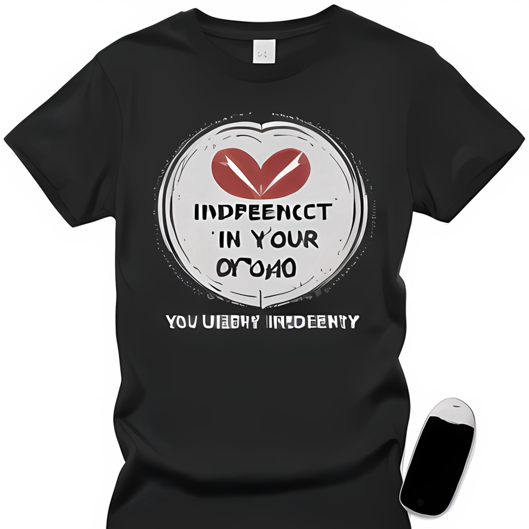 Black T-Shirt with Unique 'INCB'oINFsubmenu in your heart' Design and ...