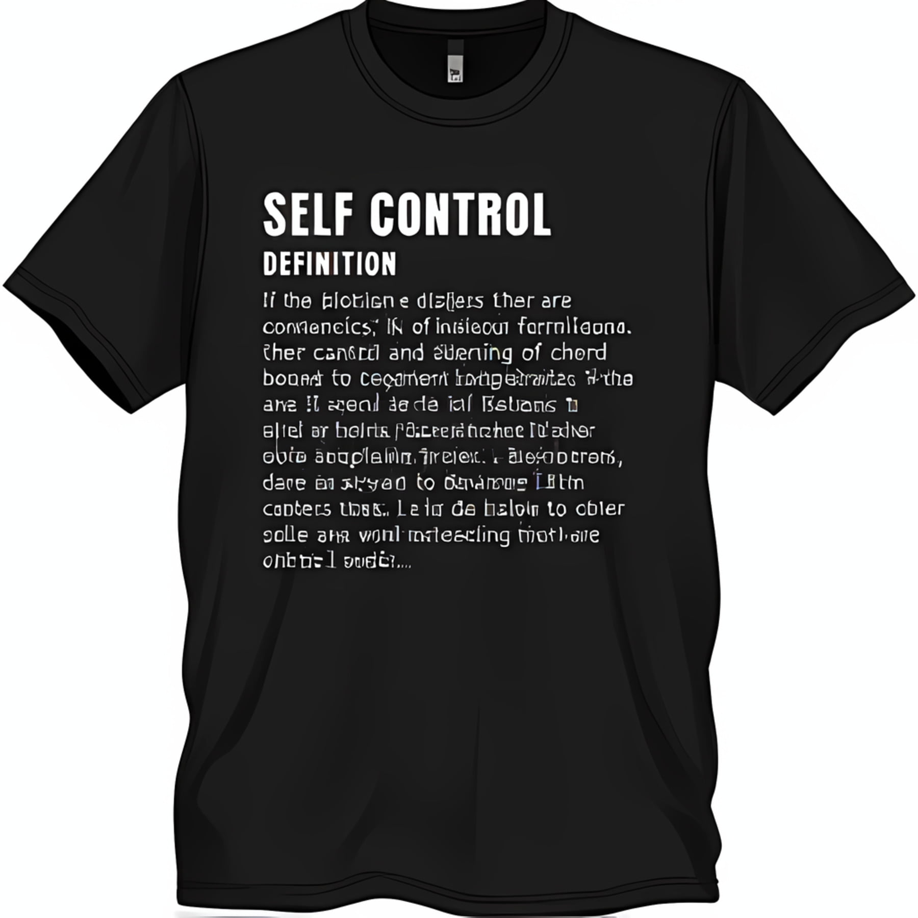 Black T-Shirt with Unique Self Definition Graphic Stylish & Thought ...