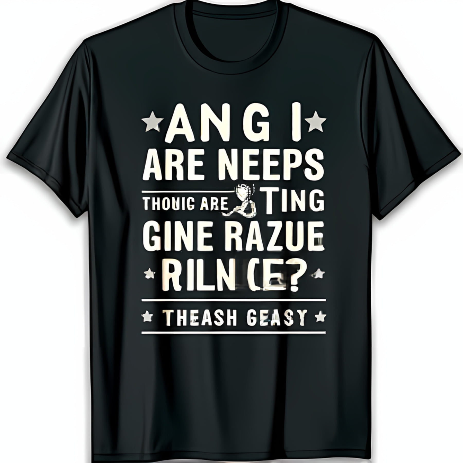 Black T-Shirt with Unique Snake Graphic and Intriguing Text Design ...