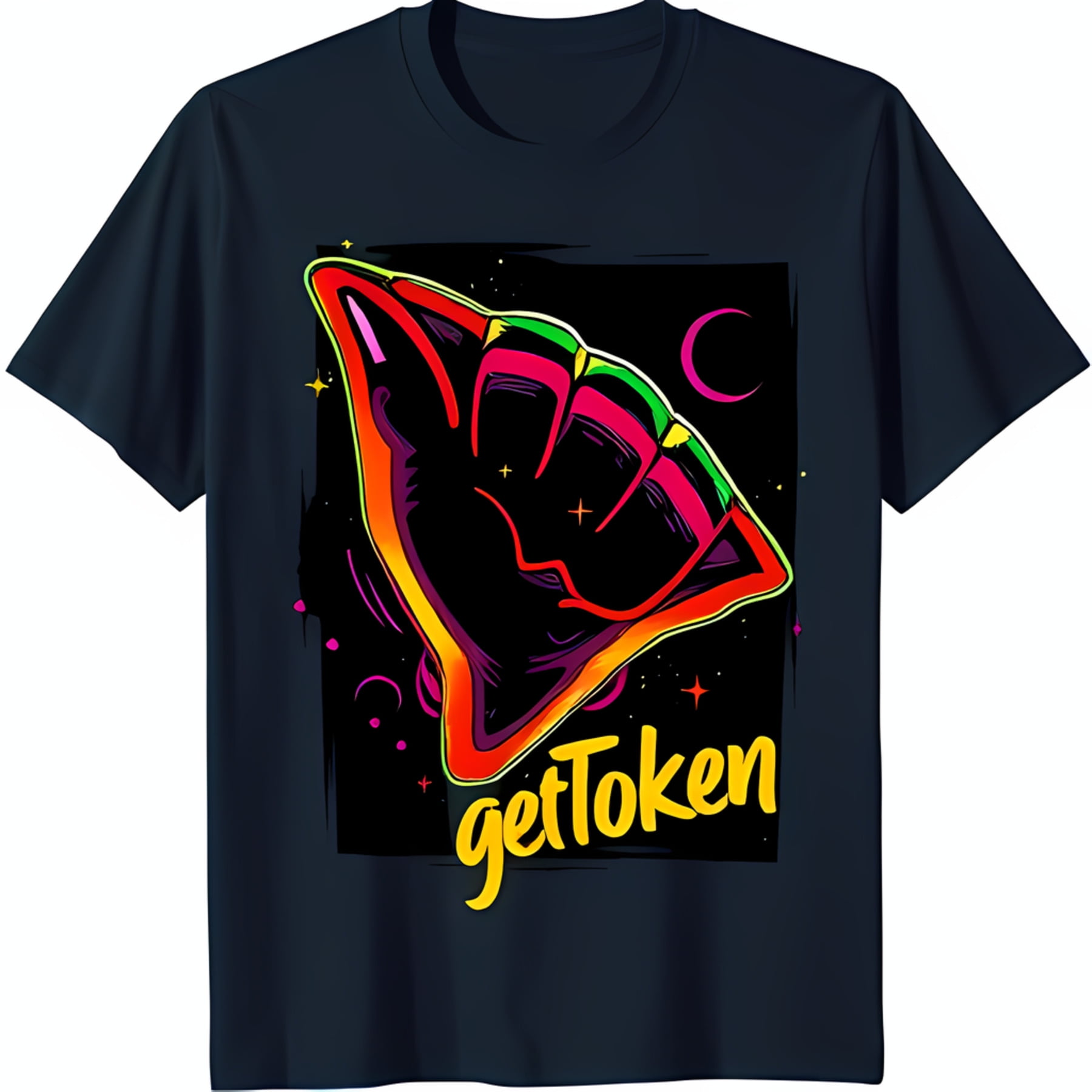 Black T-Shirt with Vibrant Graphic for 'getToken' Supporters - Walmart.com