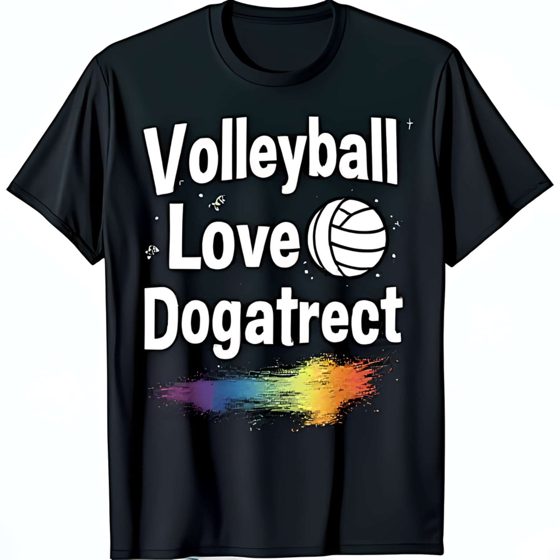 Black T-Shirt with Volleyball Love Graphic Design for Dog Lovers ...