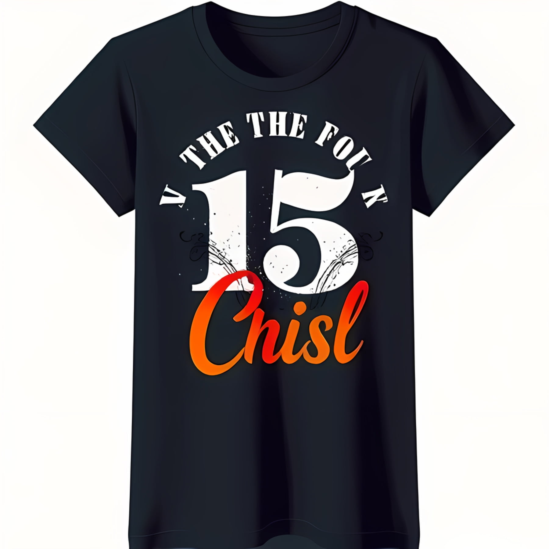 Black T-Shirt with White '15' in Circle & 'The Foul Chist' Text Support ...