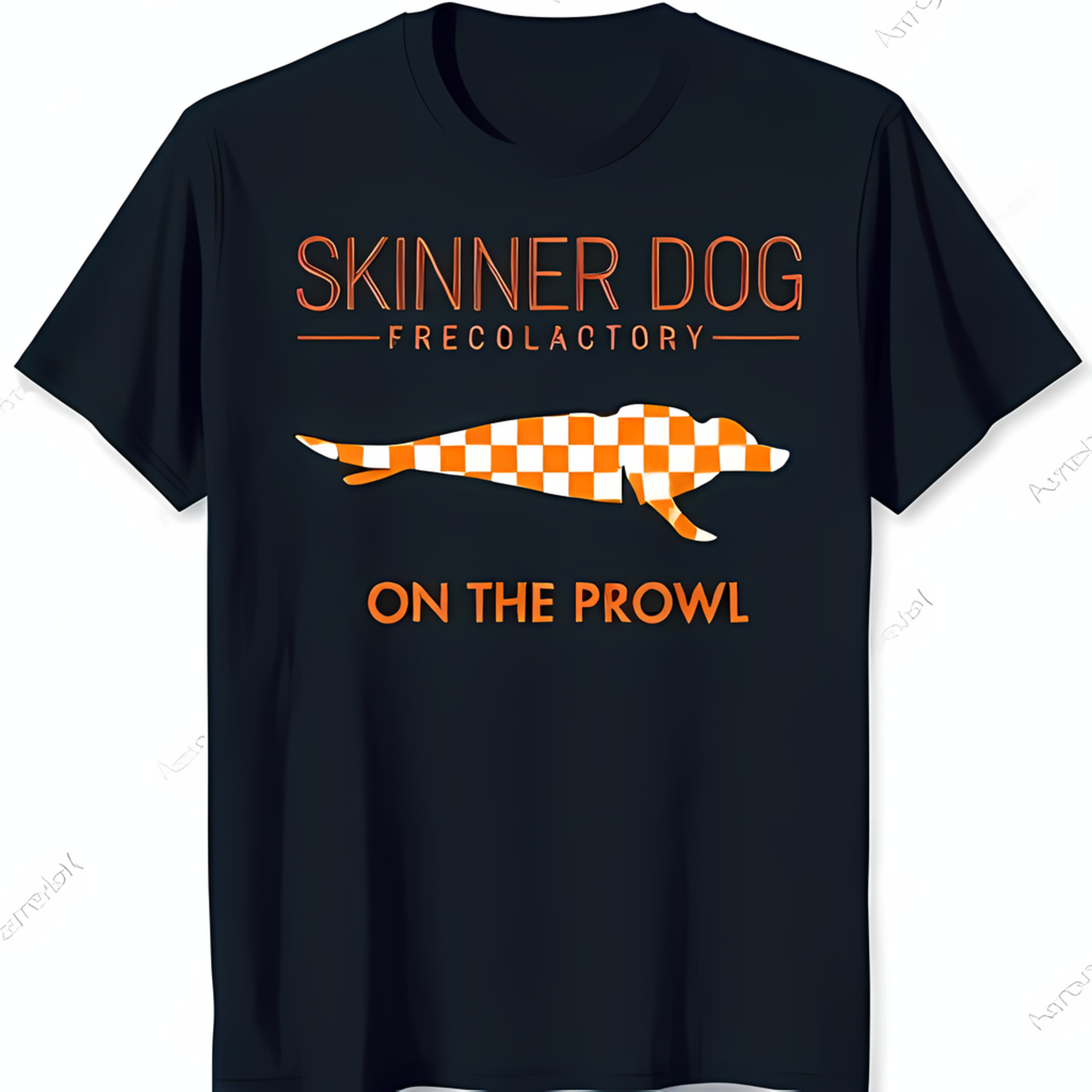 Black T-Shirt with & White Checkered Dog Graphic 'Skinner Dog ...
