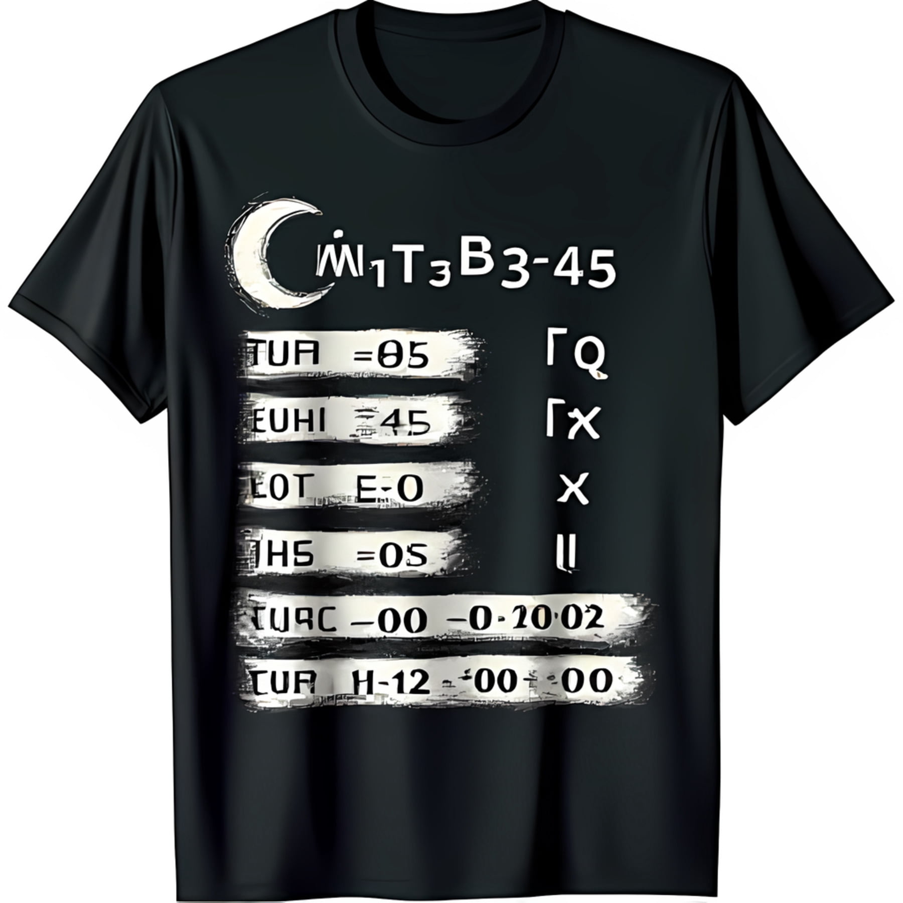 Black T-Shirt with White Design and Unique Code Graphics - Walmart.com