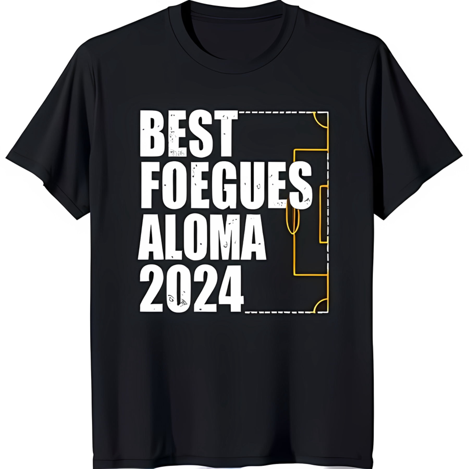 Black T-Shirt with White Field Outline & Lines 'BEST FOEGUES ALOMA 2024 ...