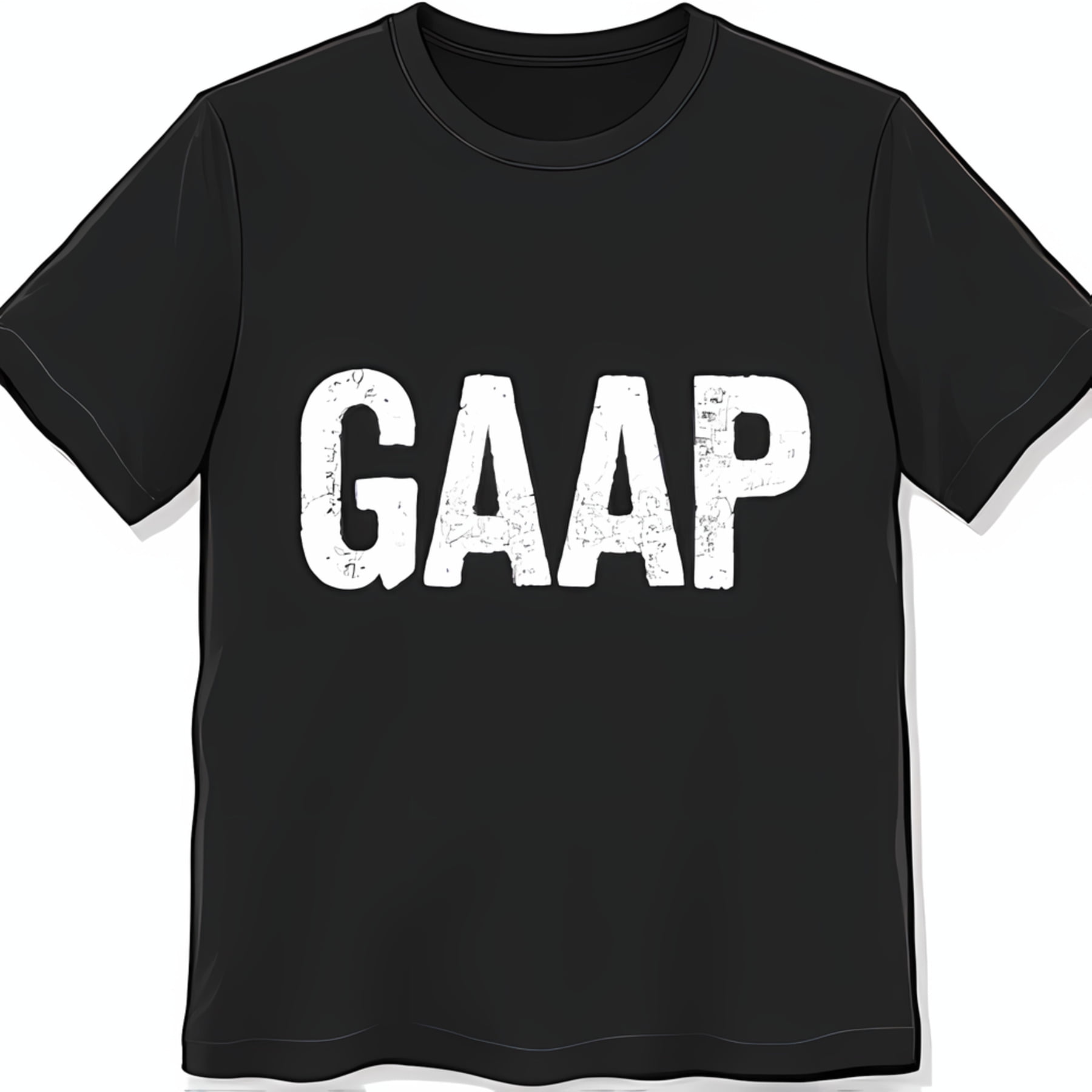 Black T-Shirt with White 'GAAP' Graphic for Accounting & Finance ...