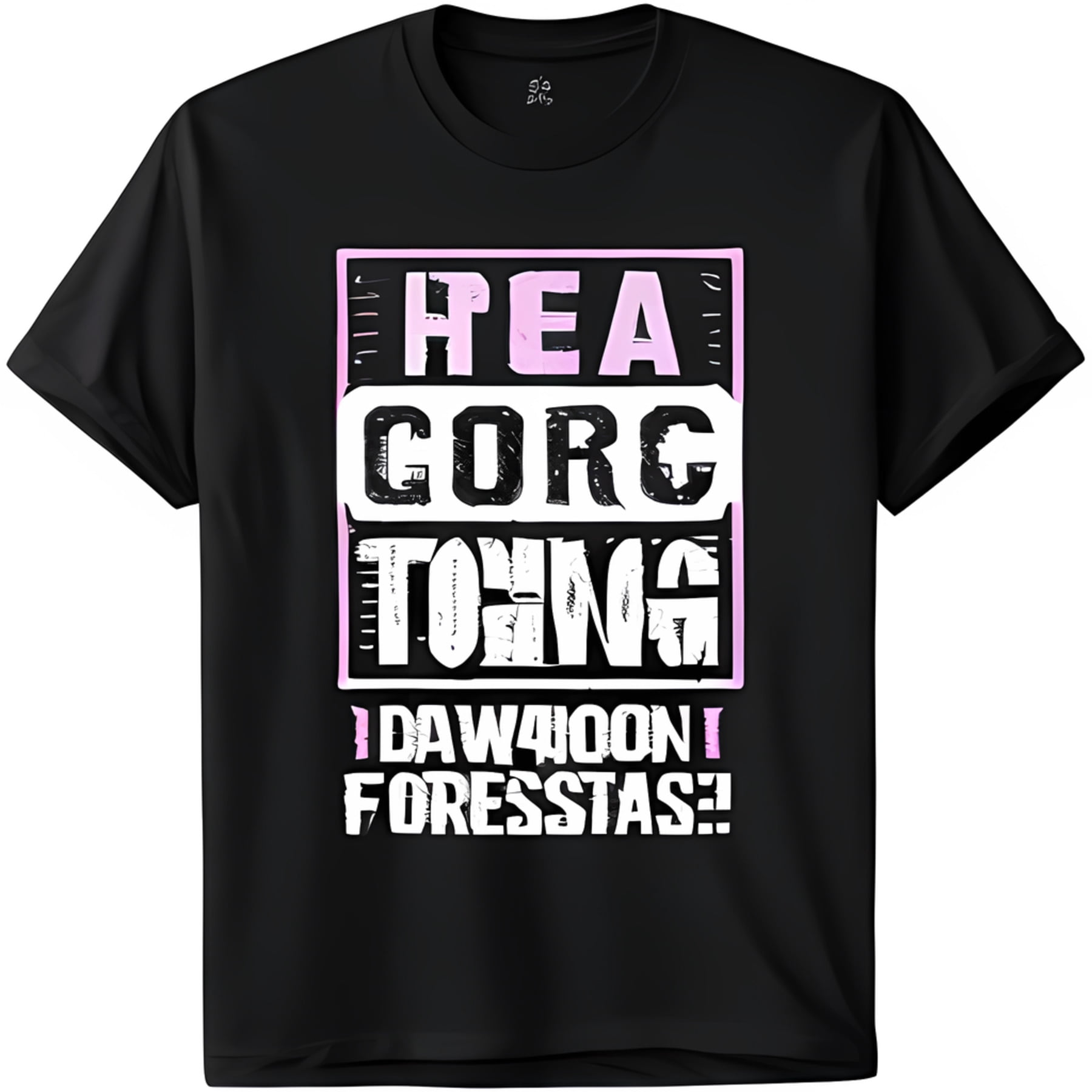 Black T-Shirt with White Graphic HEA CORG TOWG DAW4OON FORESSTAS in ...