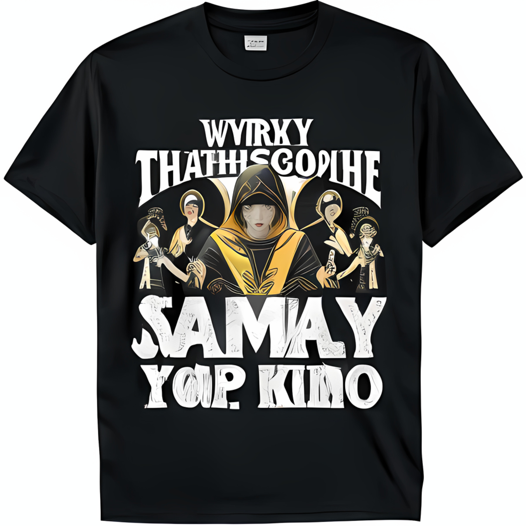 Black T-Shirt with White Graphic Wykrky That s Go the Samay Your Kimo ...