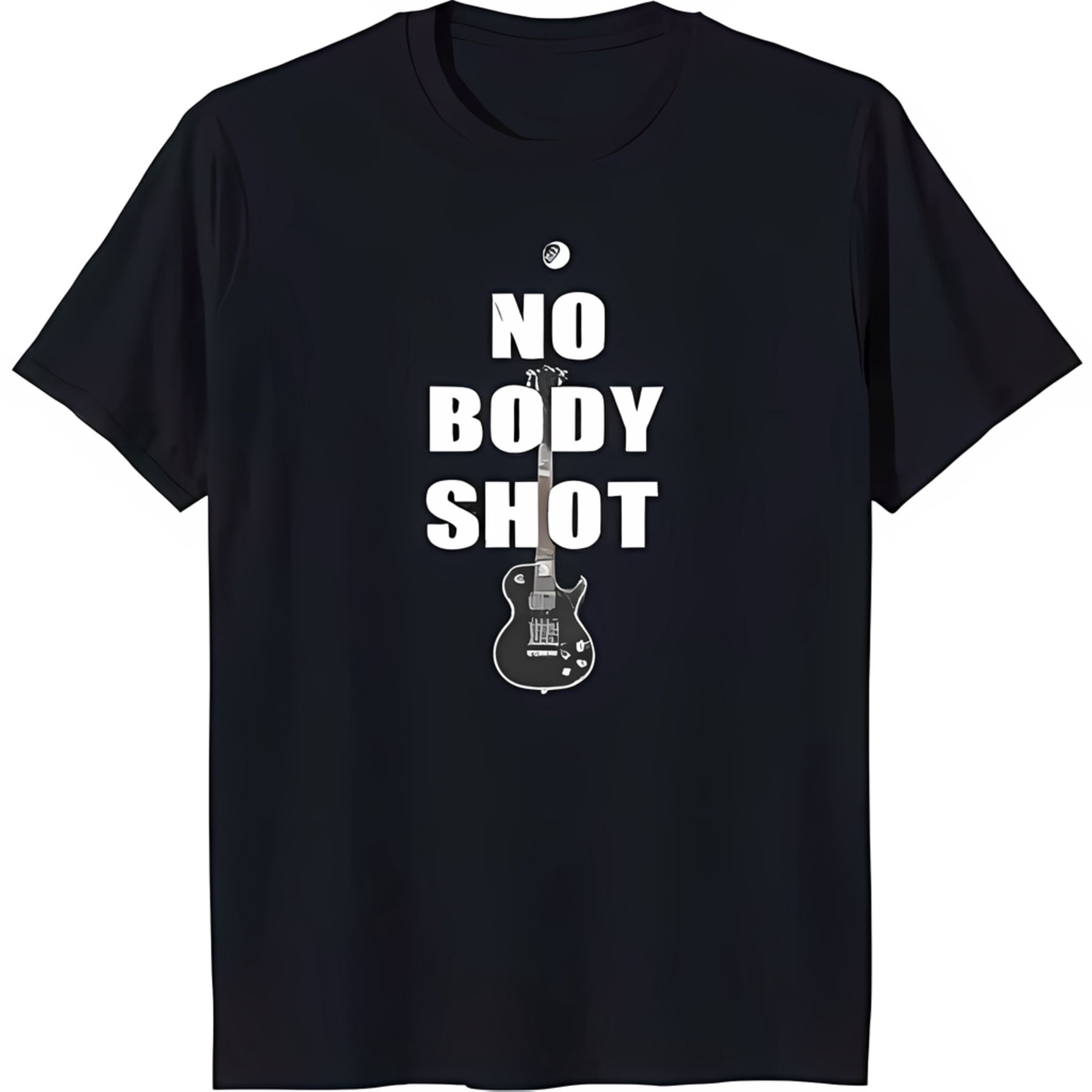 Black T-Shirt with White & 'No Body Shot' Design Moon Accent - Walmart.com