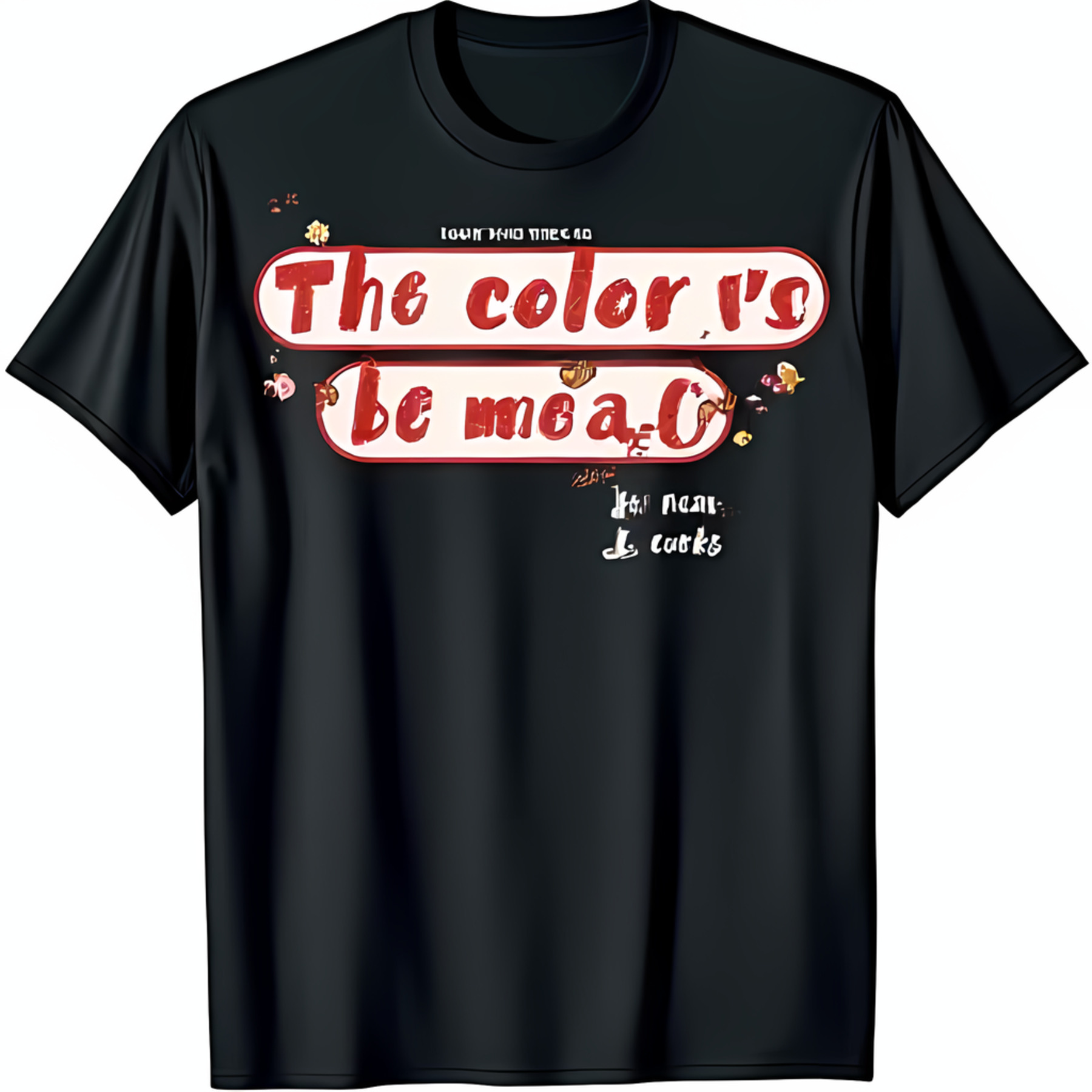 Black T-Shirt with White Outline & Graphic The Color It s Be Mea C with ...