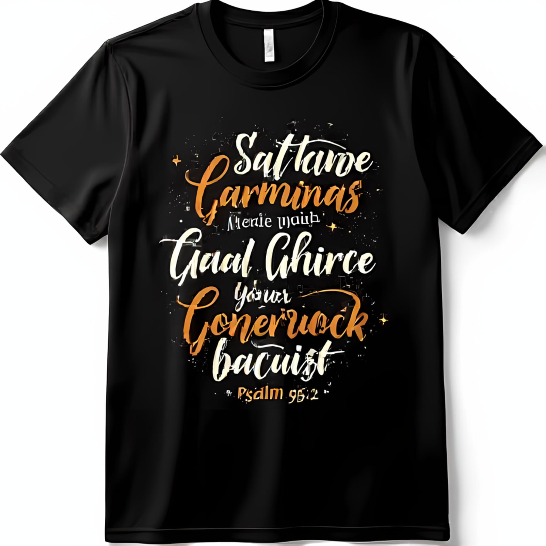 Black T-Shirt with & White Saltane Carminas Design Bold Artistic Text ...