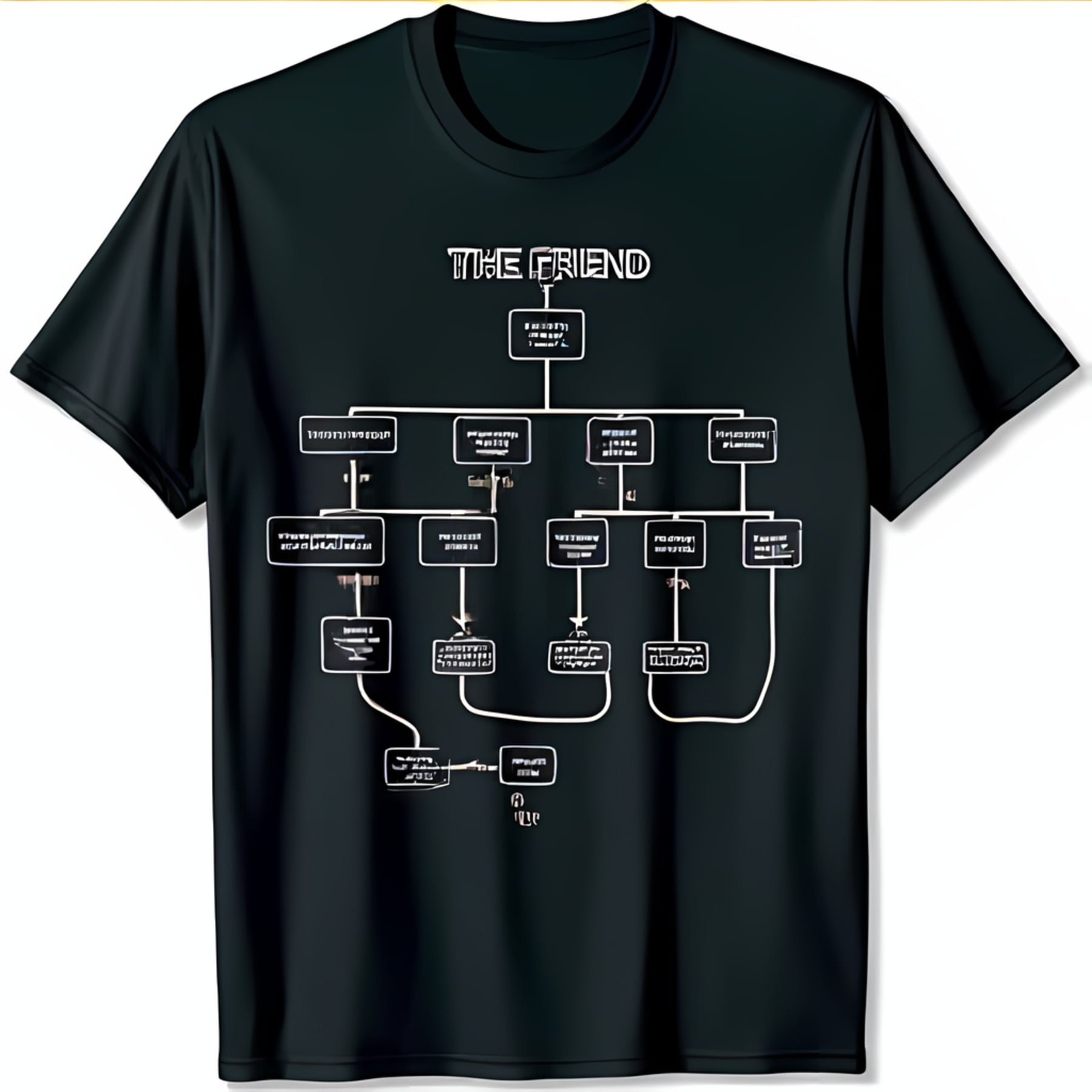 Black T-Shirt with White The Friend Flow Chart Graphic Stages of ...