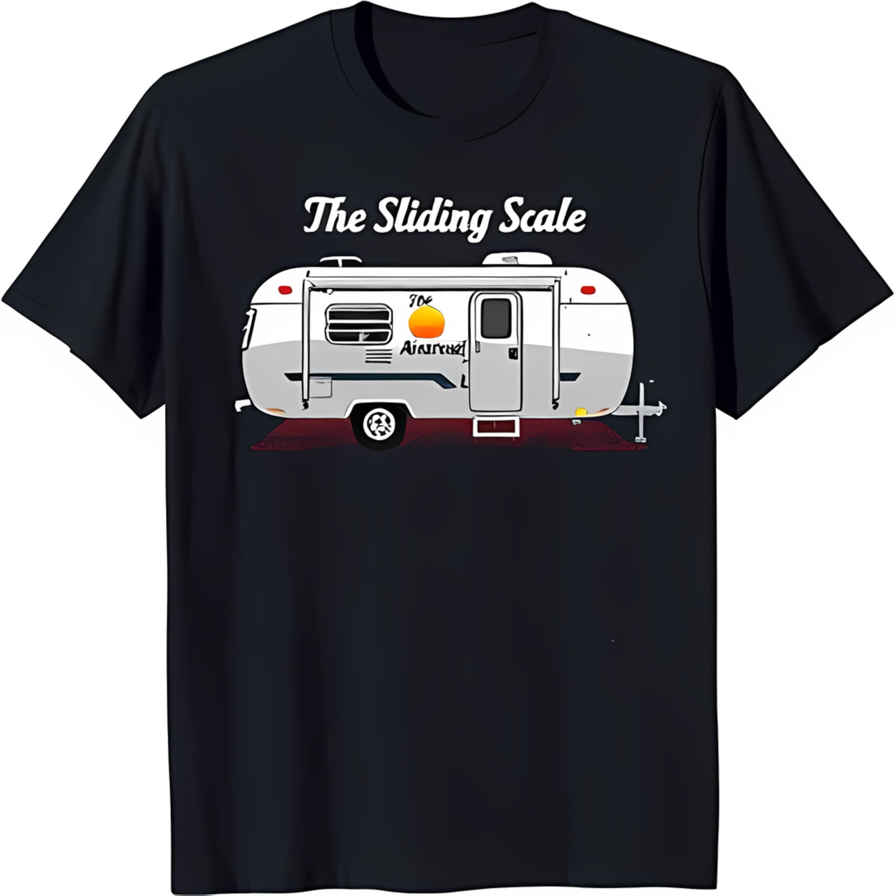 Black T-Shirt with White Trailer Graphic 'The Airstream' & 'The Sliding ...