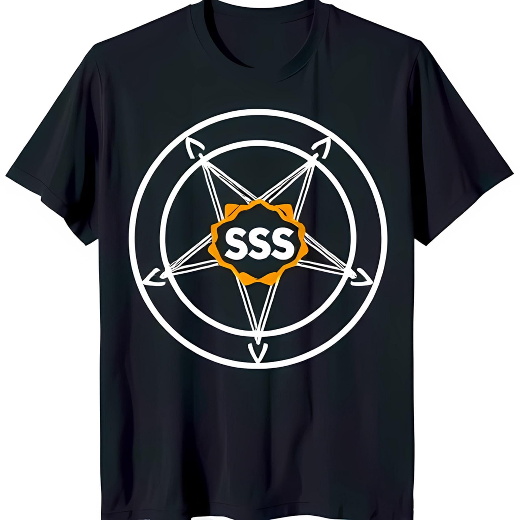Black T-Shirt with White and Circle Featuring Design - Walmart.com