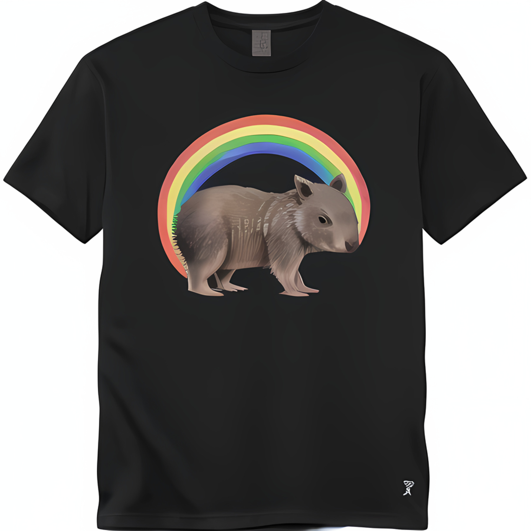 Black T-Shirt with Wombat Under Pride Arch Unique Design - Walmart.com