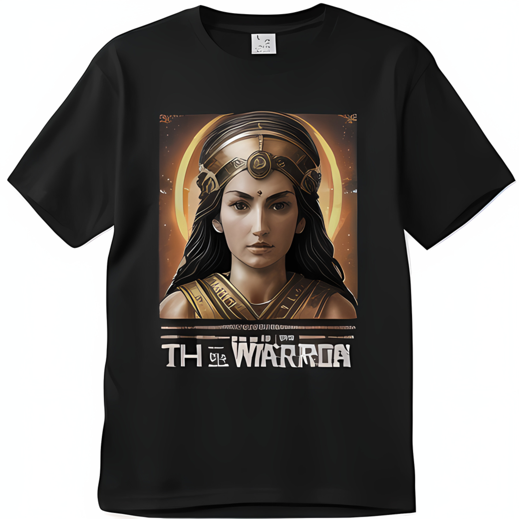 Black T-Shirt with XjacChianano Goddess OvHO Illustration in ...