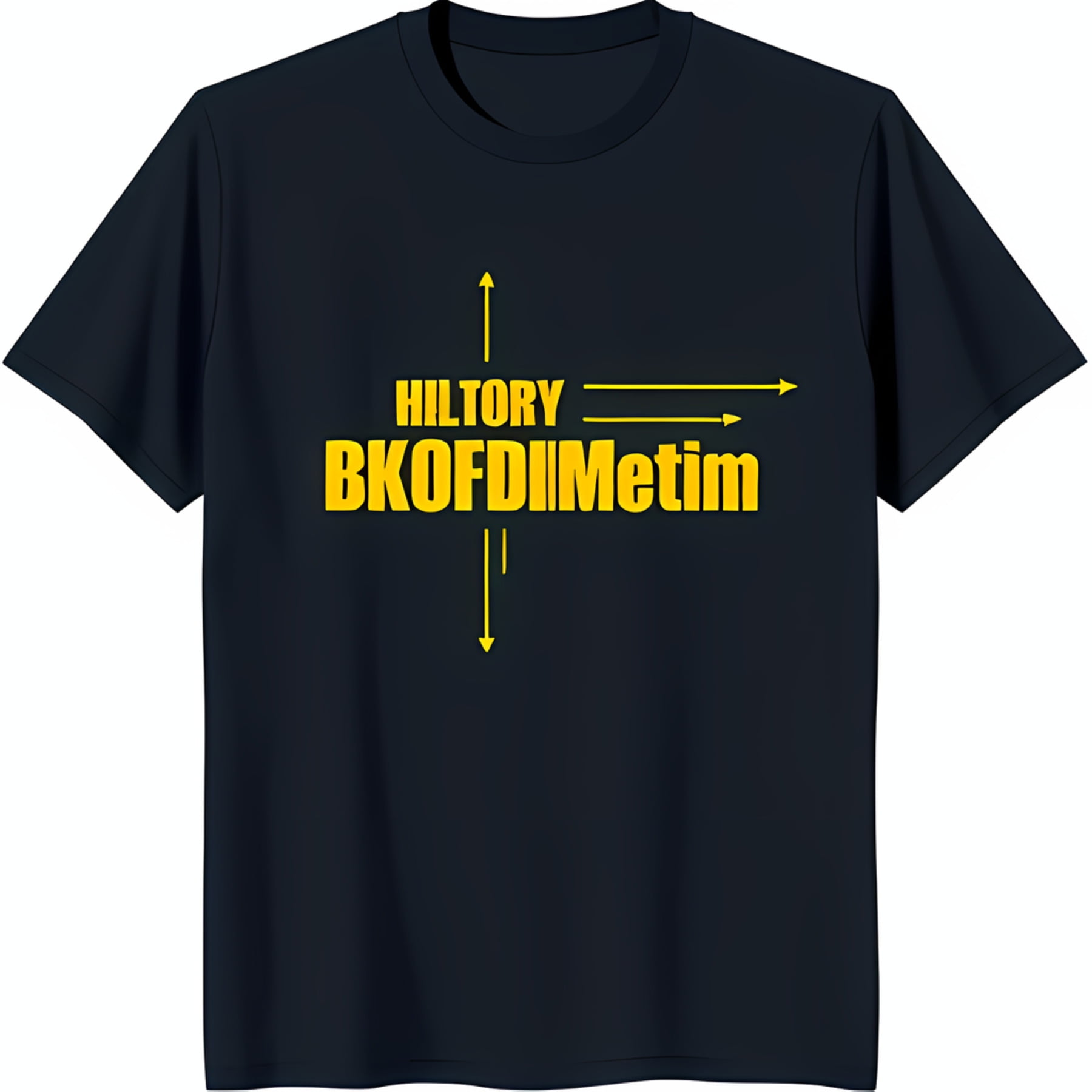 Black T-Shirt with Yellow 'HILtory' Graphic Rewriting History Design ...