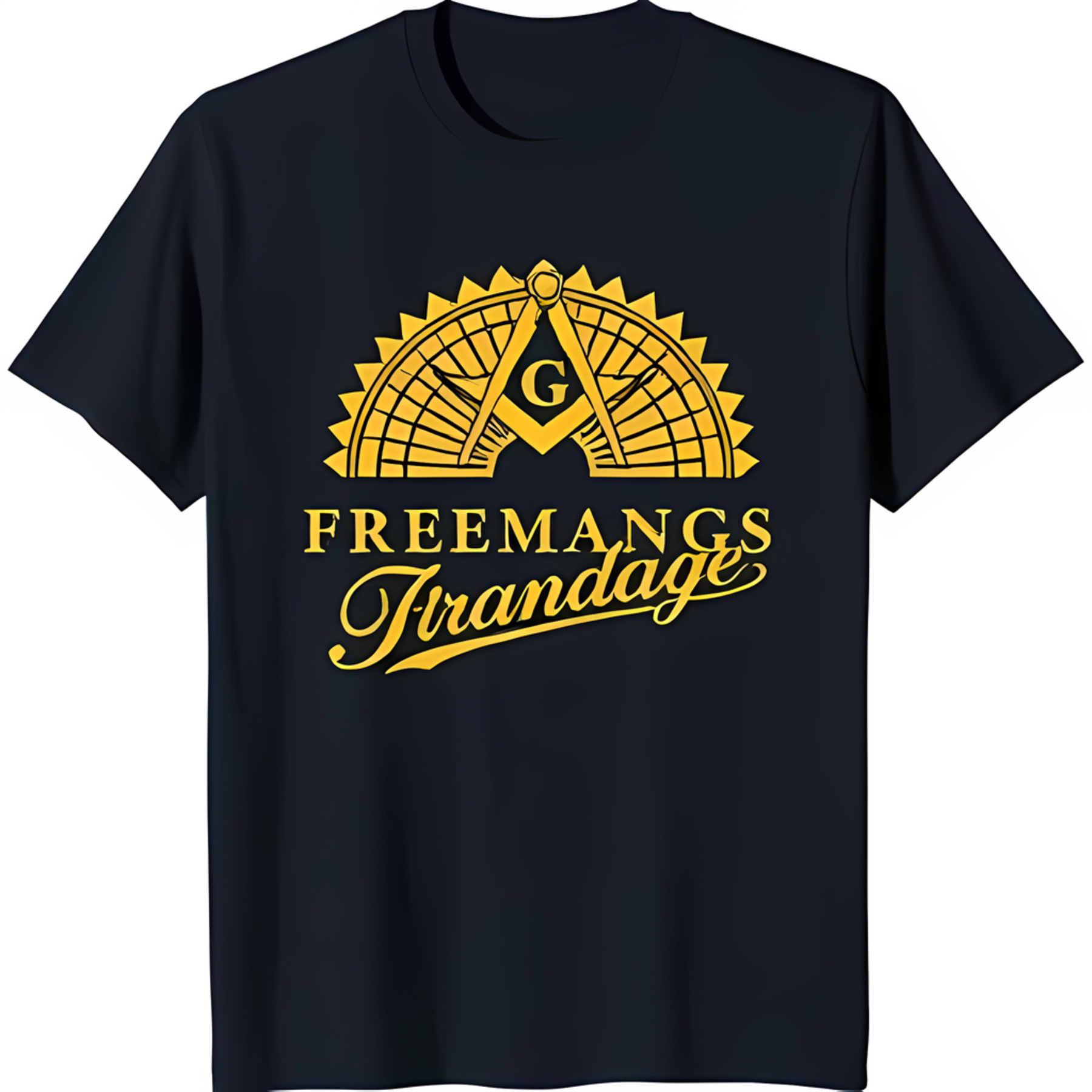 Black T-Shirt with Yellow Masonic and Square Symbol & 'Freemangs ...