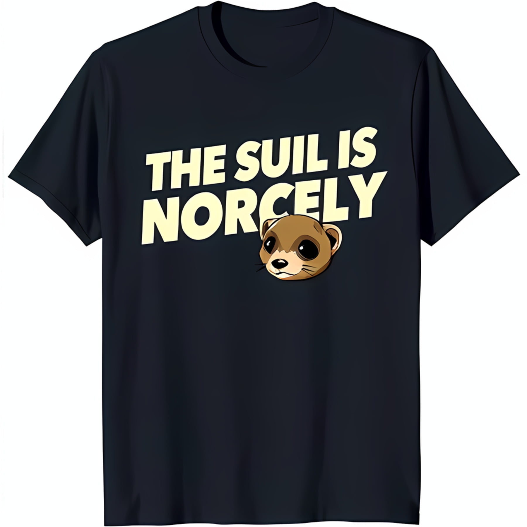 Black T-Shirt with Yellow 'The Suil is Norcely' Graphic Design ...