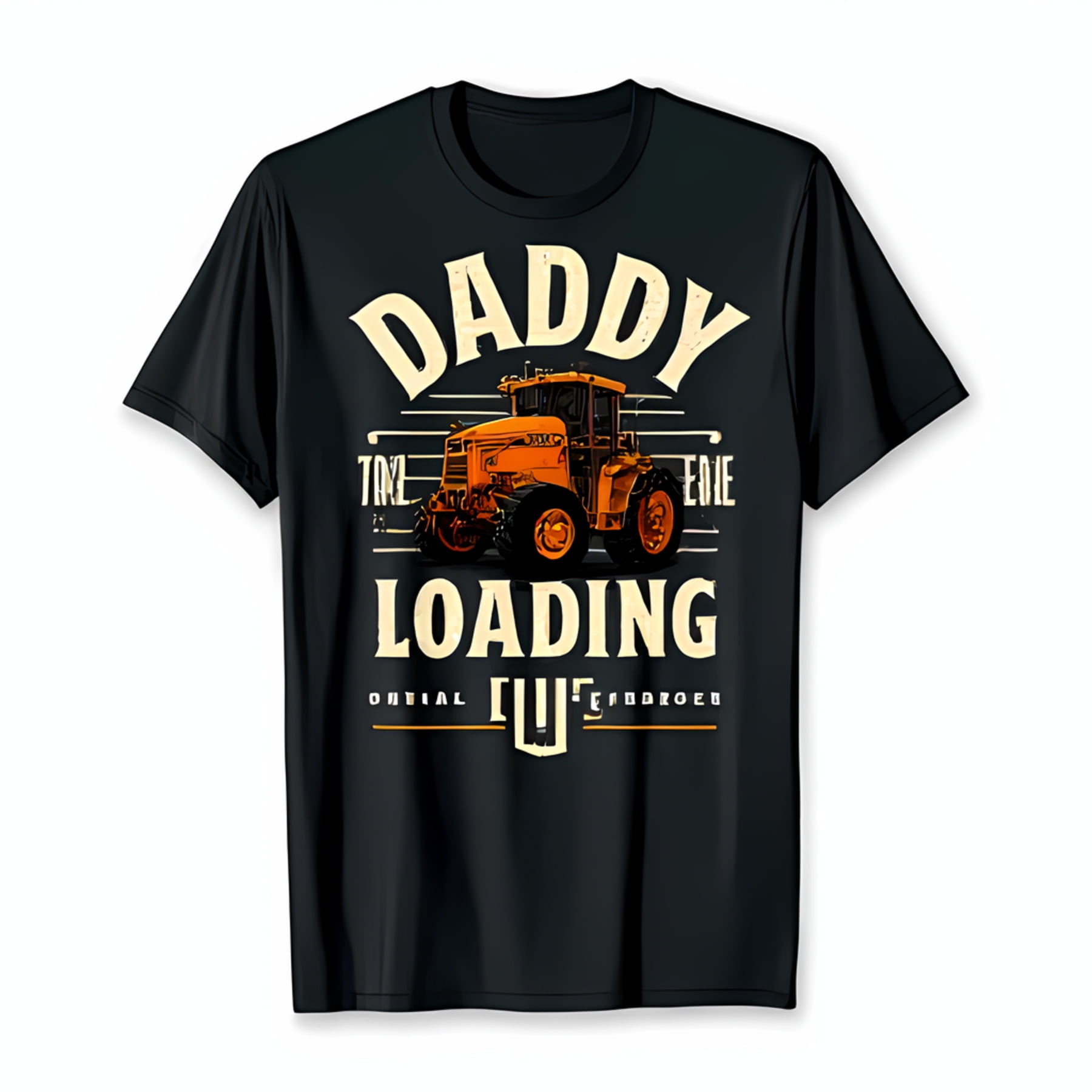 Black T-Shirt with and Yellow Tractor Graphic Daddy Loading The Future ...