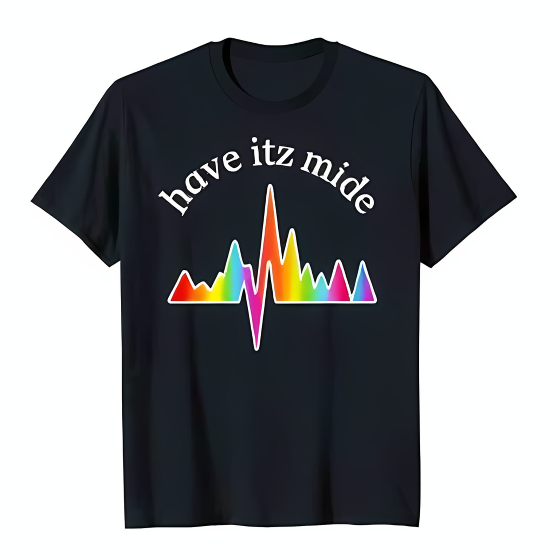 Black T-Shirt with 'have itz mide' and Colorful EKG Wave Design ...
