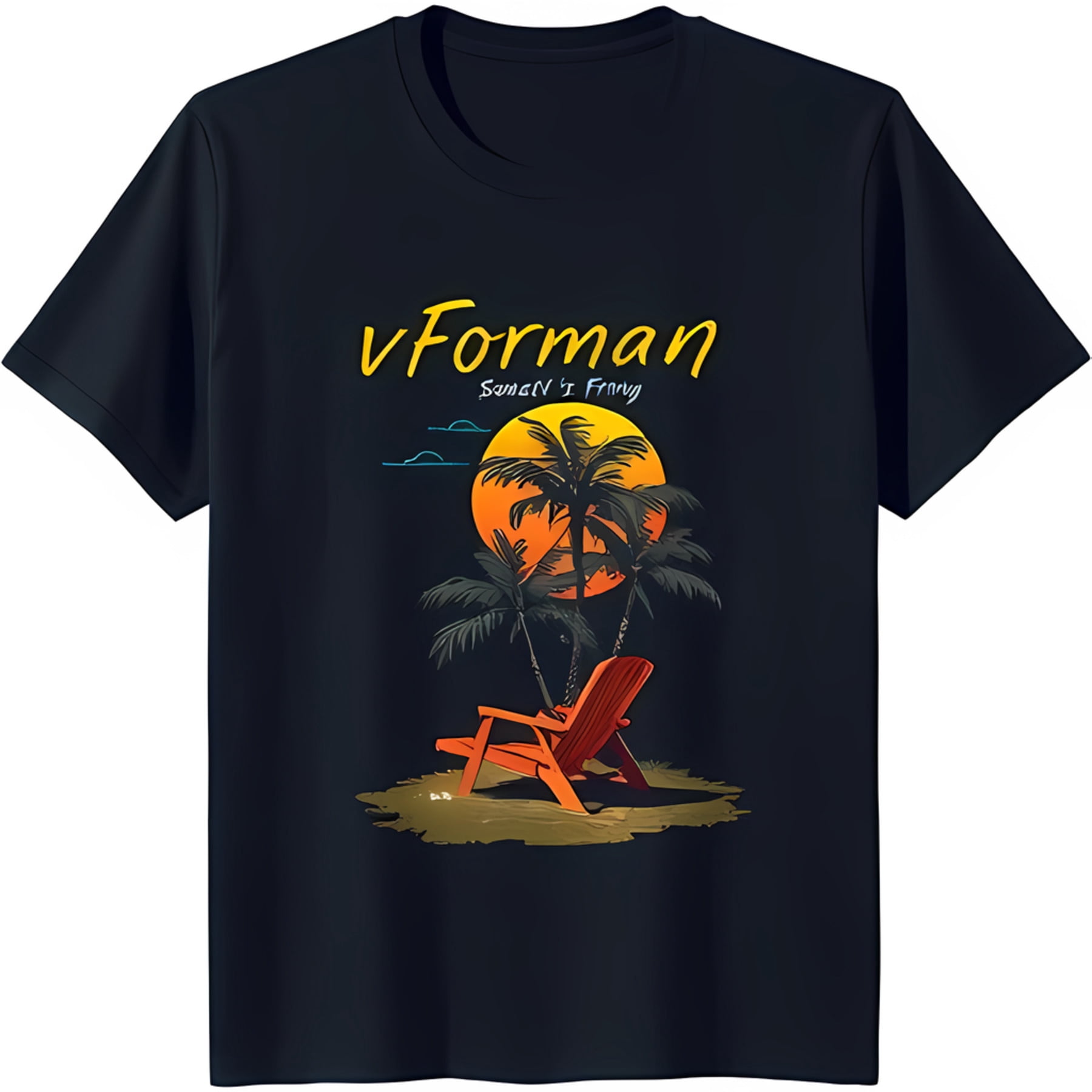 Black T-Shirt with 'v Forman' in Yellow & 'Some'd's Frong' Graphic ...