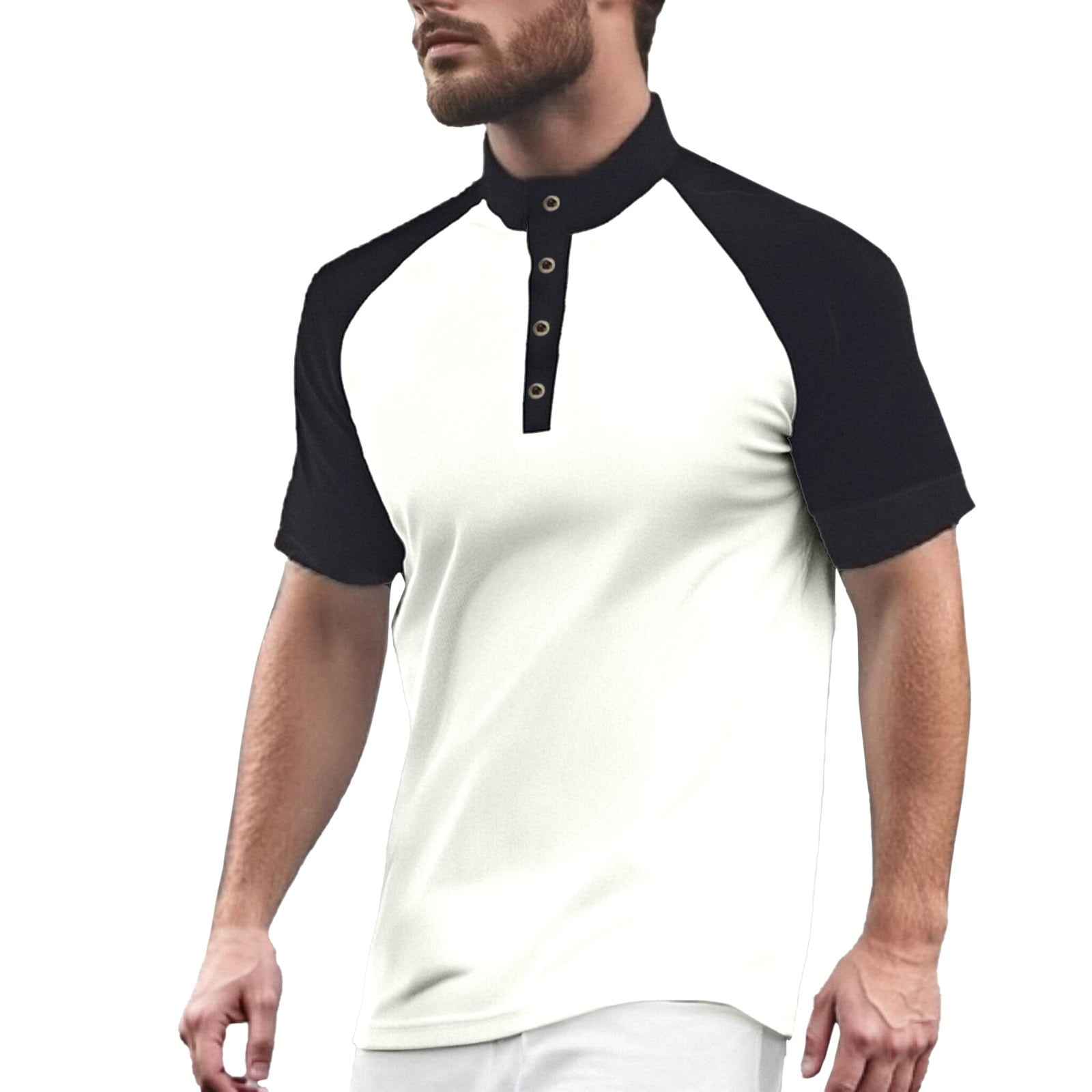 Black T Shirts Men Medium Quarter Sleeve Quick Dry Boat Neck Summer ...