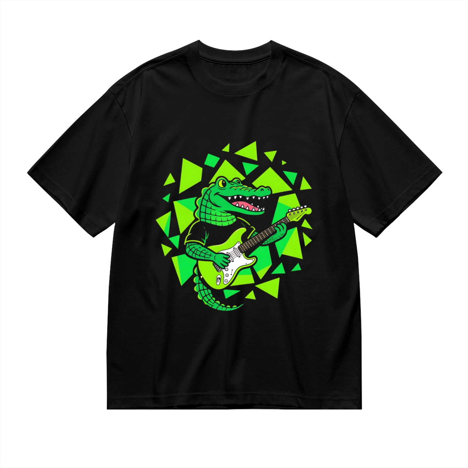 Black T Shirts for Men, Alligator, Rock Band, Cartoon Graphic Mens ...