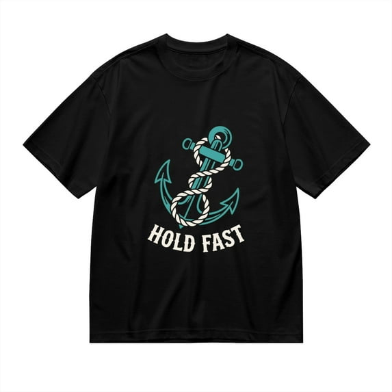 Black T Shirts for Men, Anchor, Rope, Hold Fast Graphic 1 Mens Graphic ...