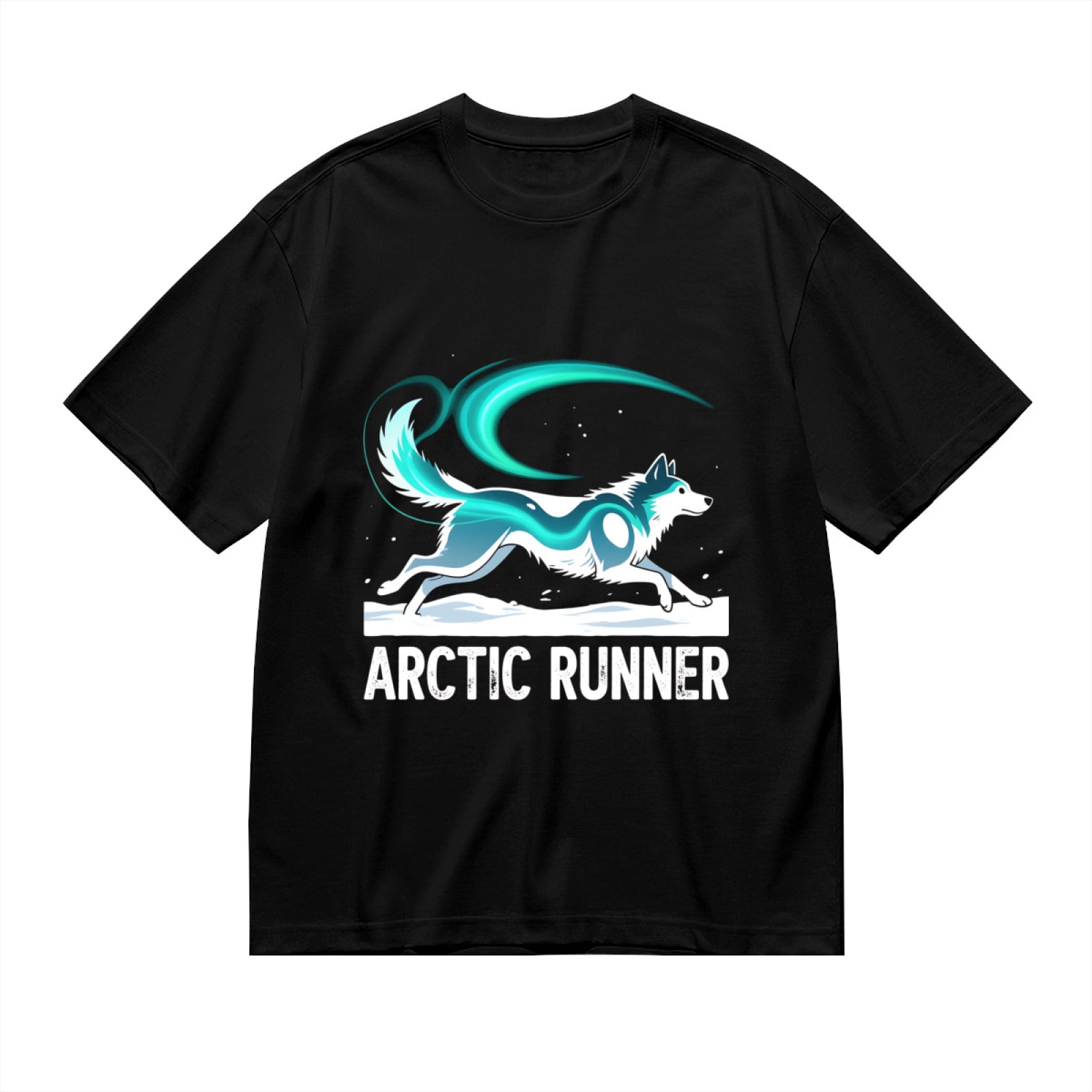 Black T Shirts for Men, Arctic Runner, Arctic Wolf Print Mens Graphic ...