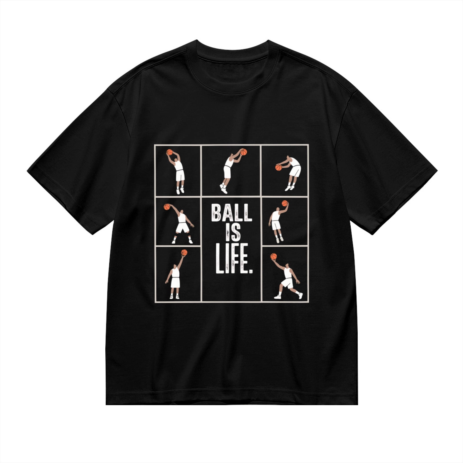 Black T Shirts for Men, Basketball Players, Ball Is Life Graphic 2 Mens ...