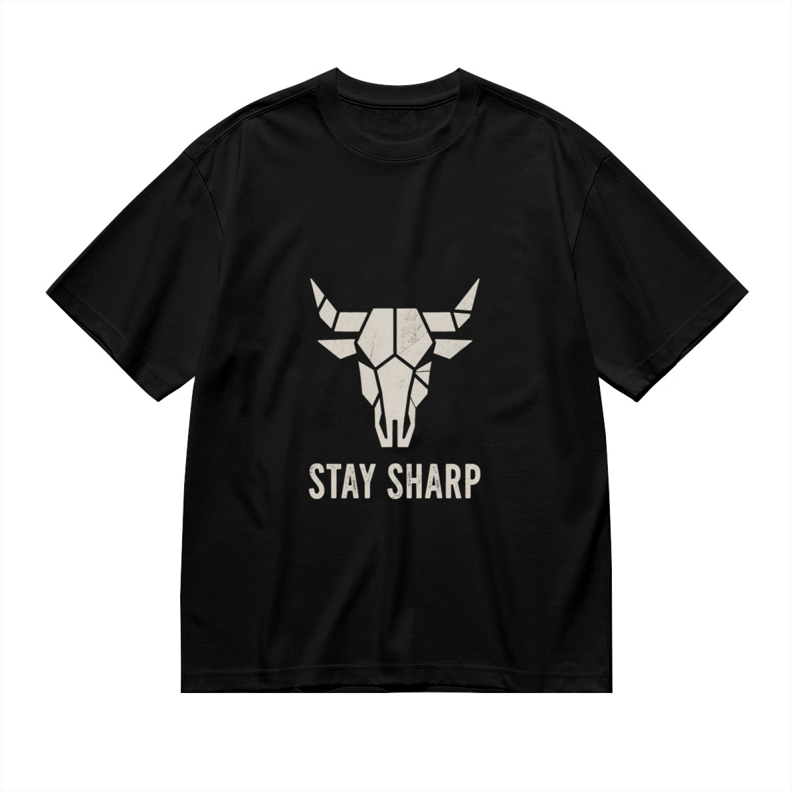 Black T Shirts for Men, Bull Head, Stay Sharp, Graphic Mens Graphic ...