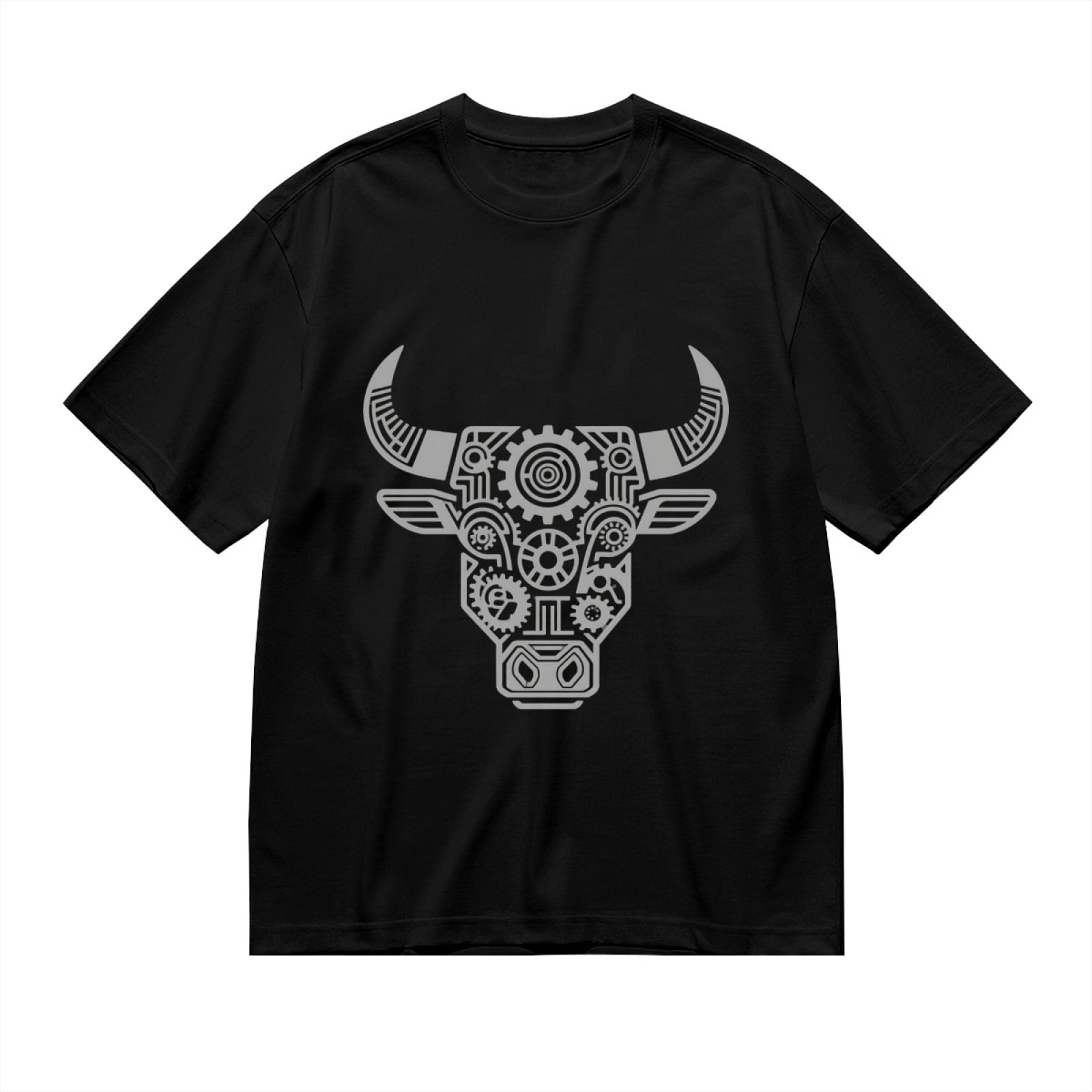 Black T Shirts for Men, Bull, Mechanical, Steampunk Graphic Mens ...