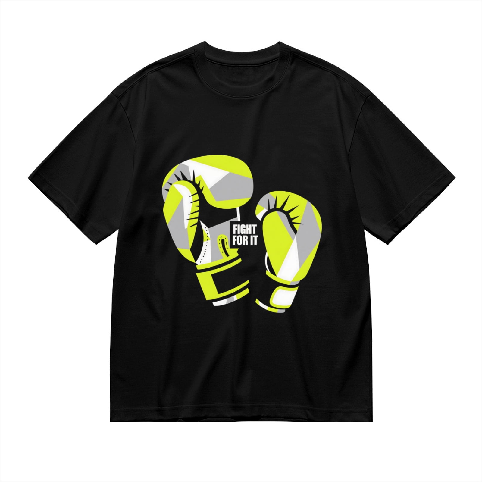 Black T Shirts for Men, Fight For It, Boxing Gloves Print 1 Mens ...