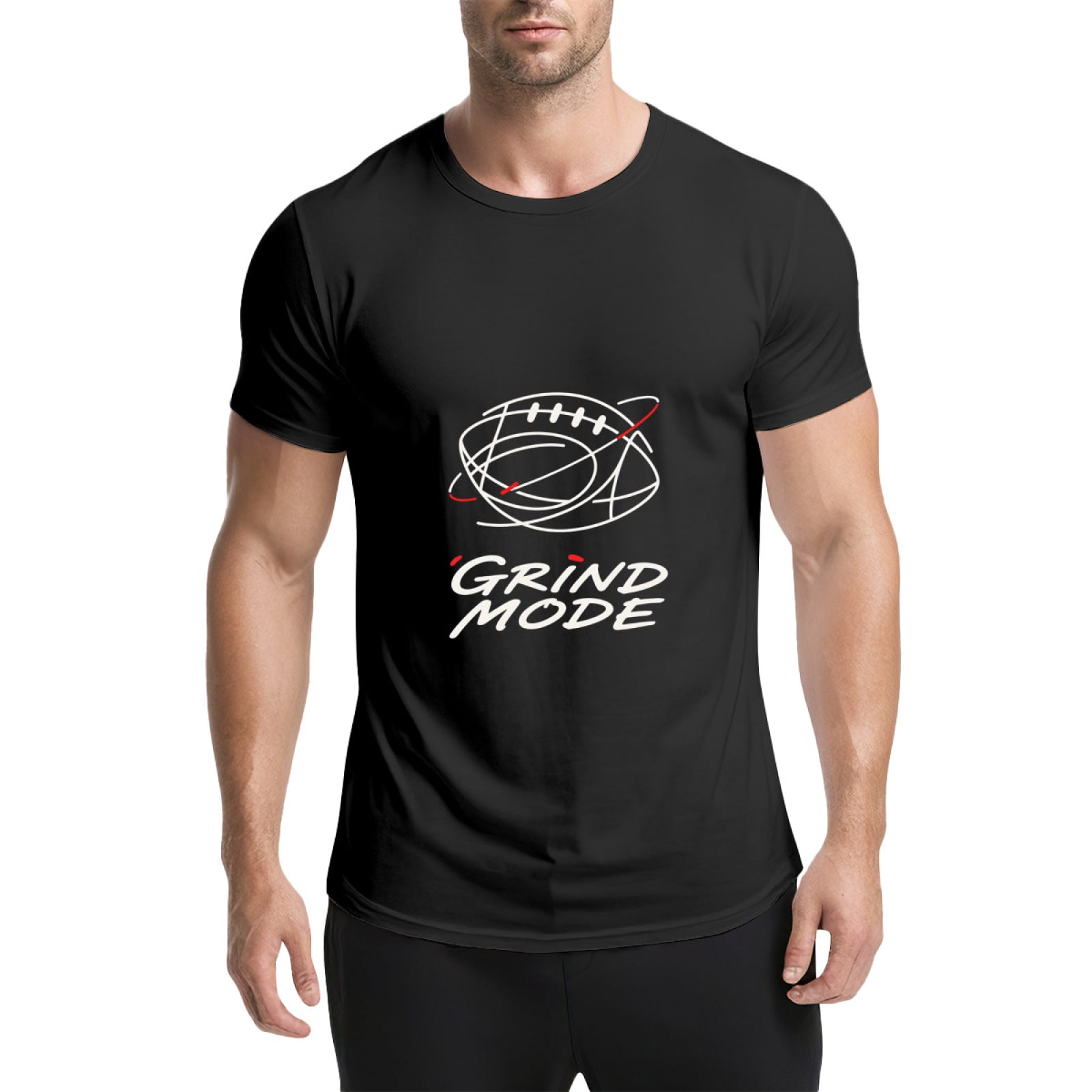 Black T Shirts for Men, Football, Grind Mode Graphic Mens Graphic Tees, 25061362,XXL - Walmart.com