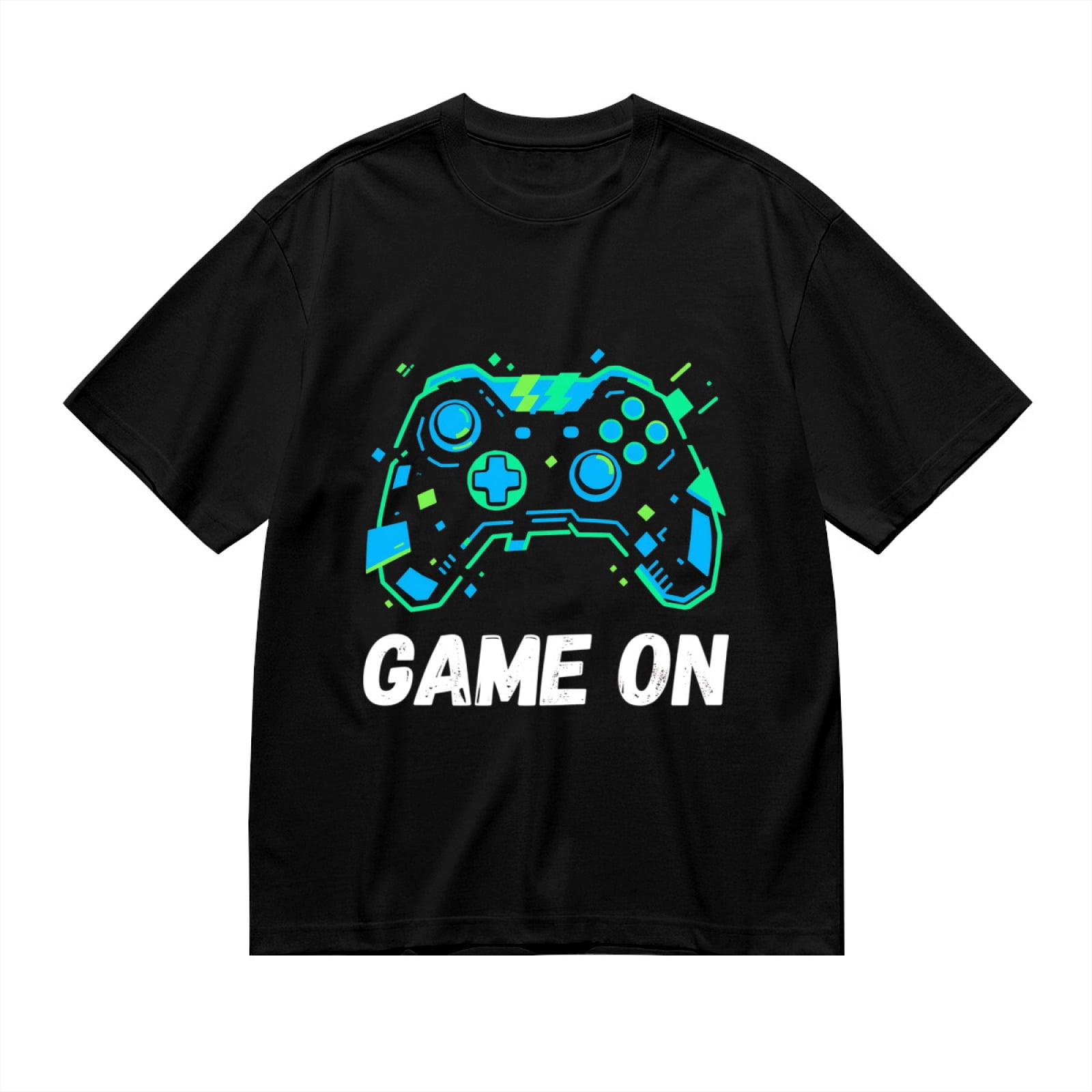 Black T Shirts for Men, Game On,Game Controller Print 1 1 Mens Graphic ...