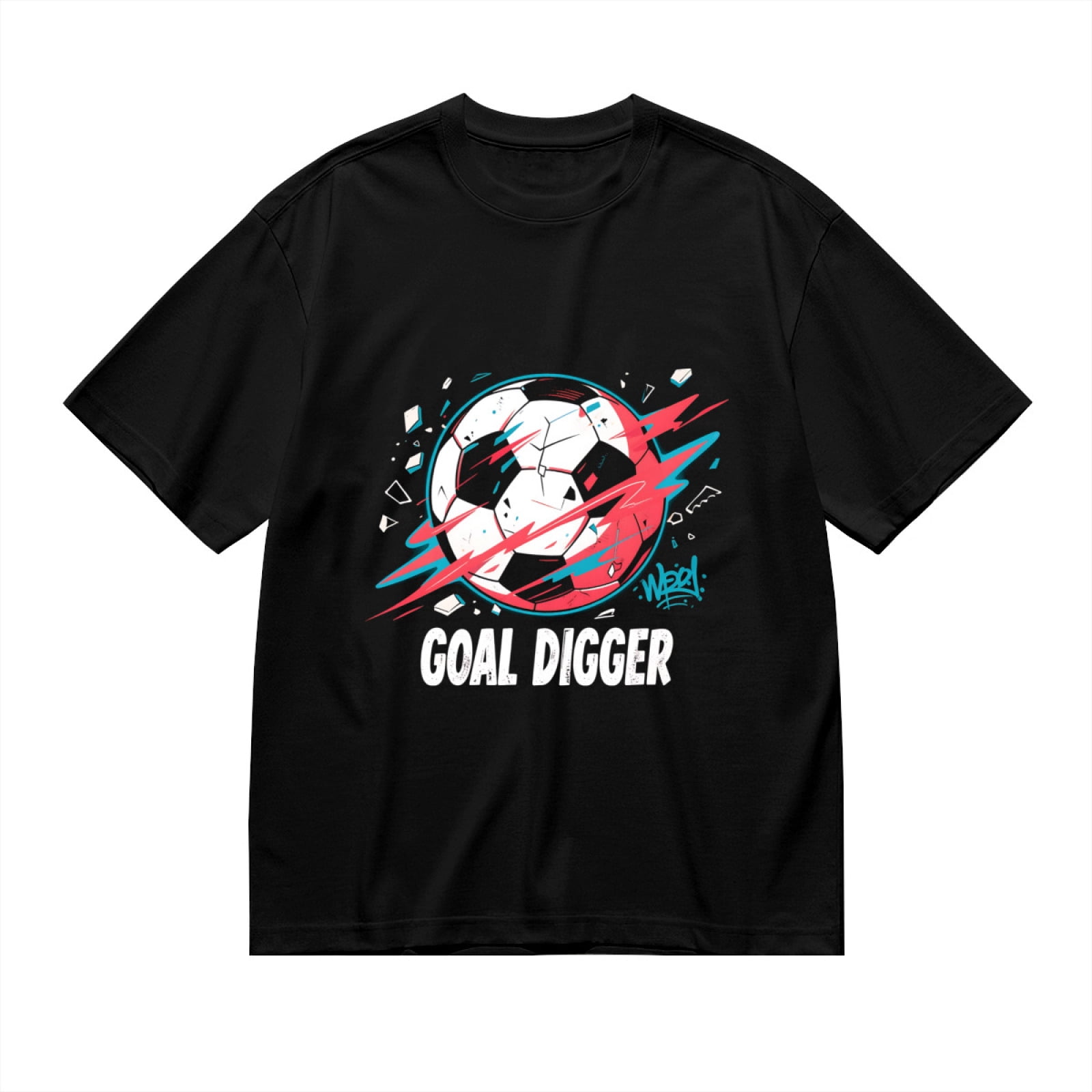 Black T Shirts for Men, Goal Digger,Soccer Player Print Mens Graphic ...