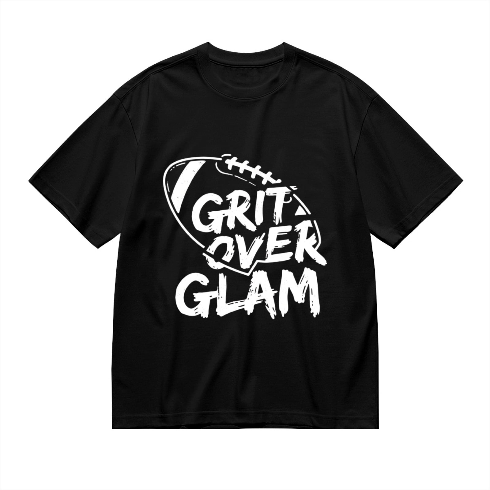 Black T Shirts for Men, I Grit Over Glam, Football Print Mens Graphic ...