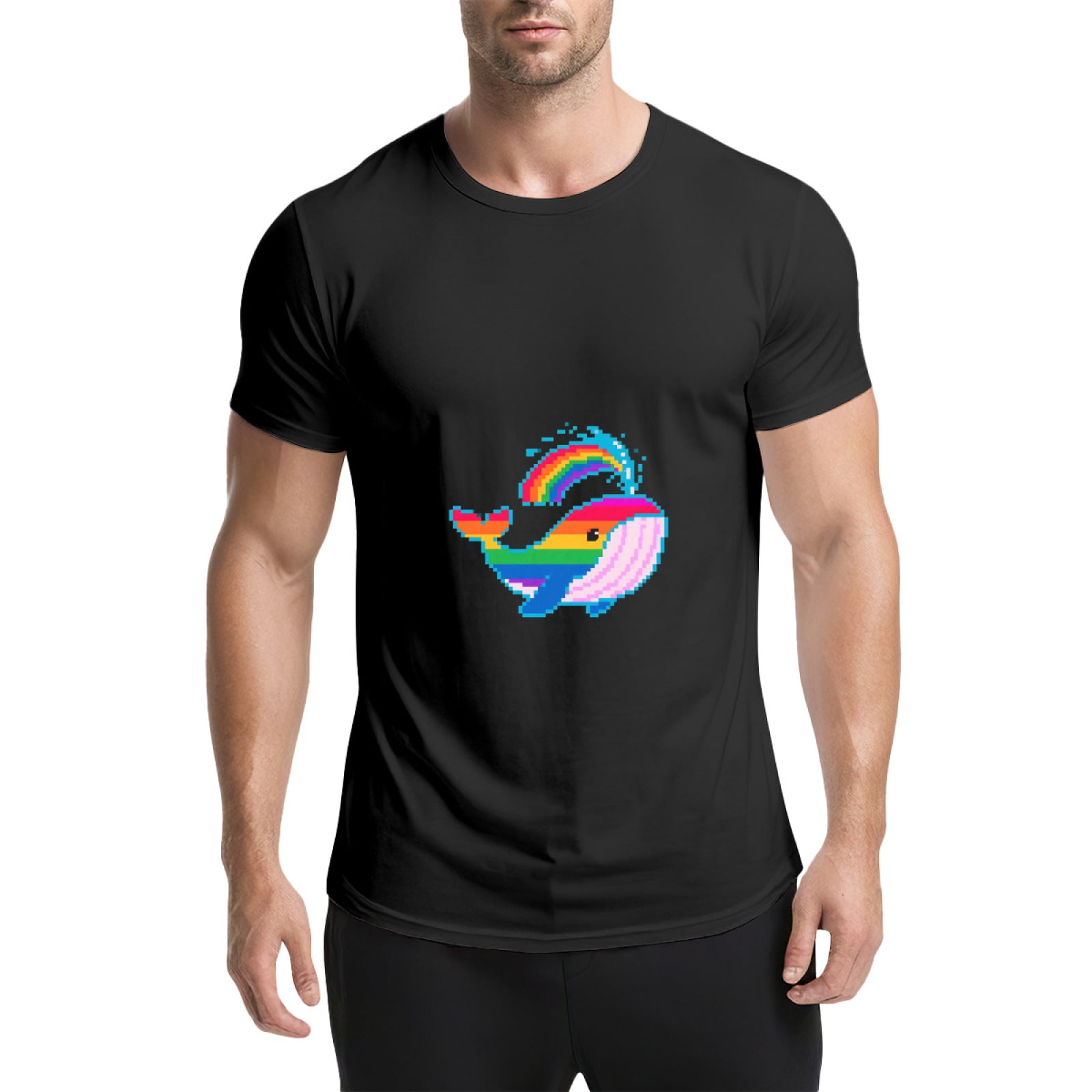 Black T Shirts for Men, Mens Graphic Tees, M5718046,L - Walmart.com
